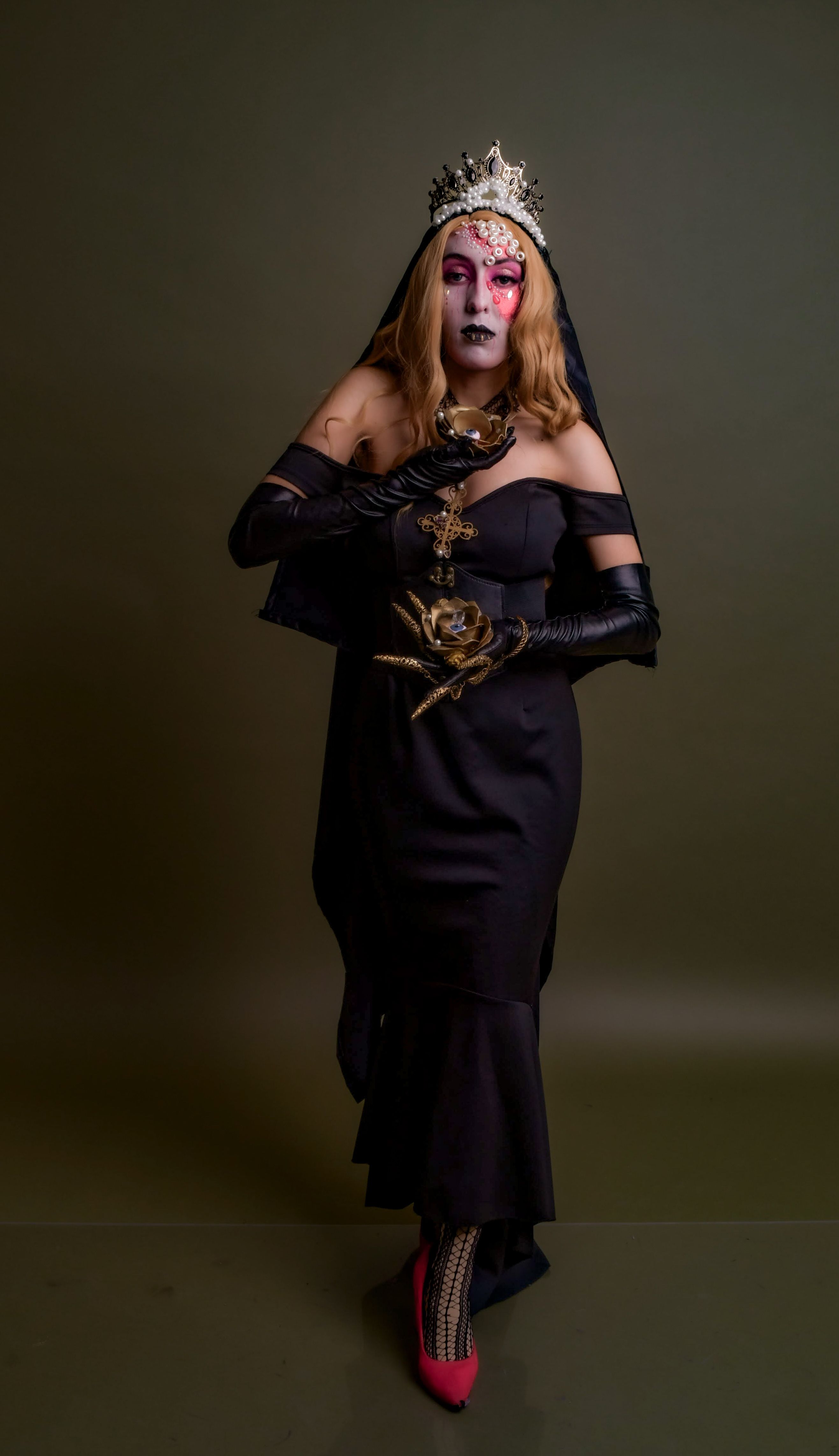 Gothic Fashion Model in Dark Themed Attire · Free Stock Photo