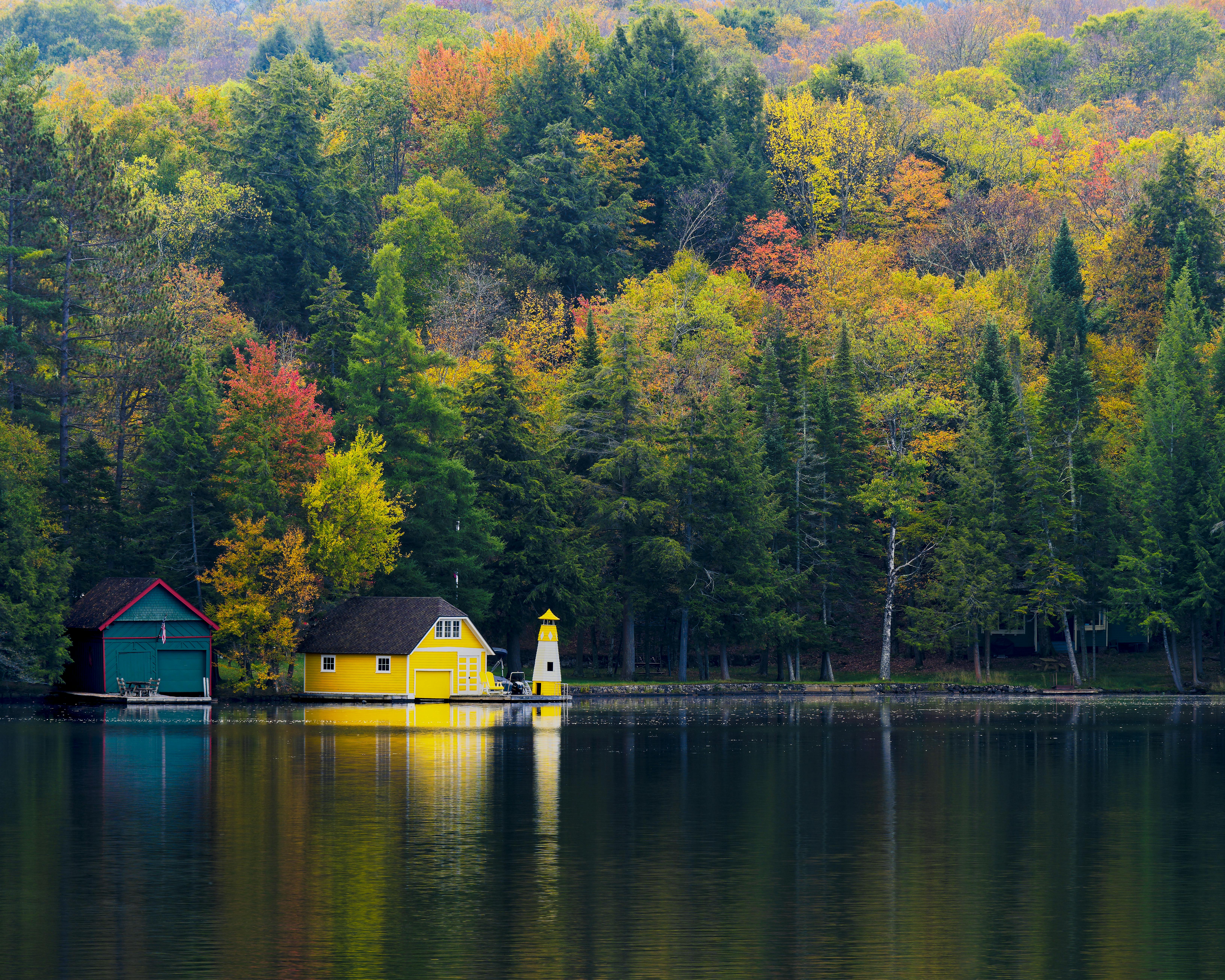 Charming Fall Reflections at Old Forge Pond · Free Stock Photo