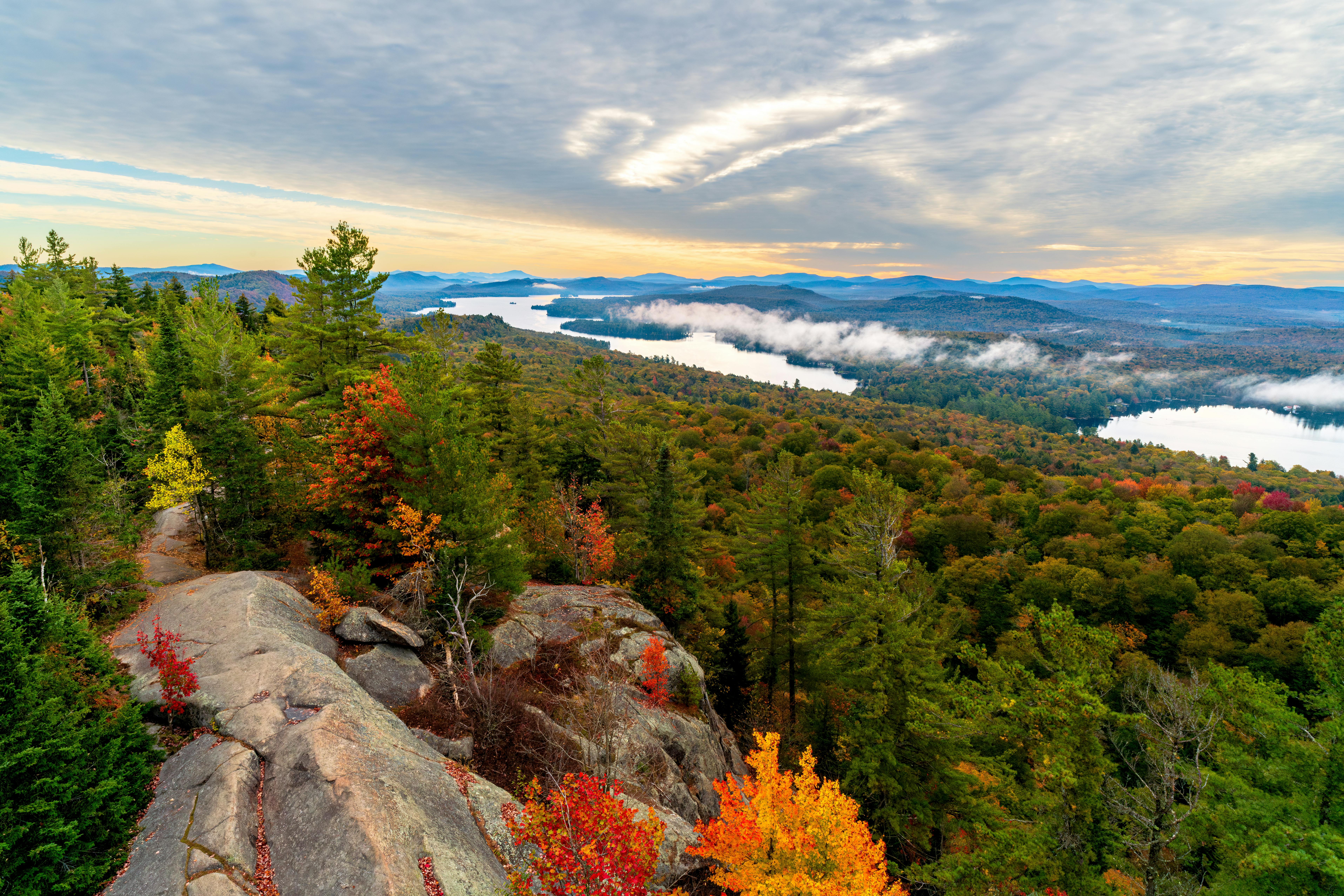 Scenic Autumn View from Bald Mountain in Adirondacks · Free Stock Photo