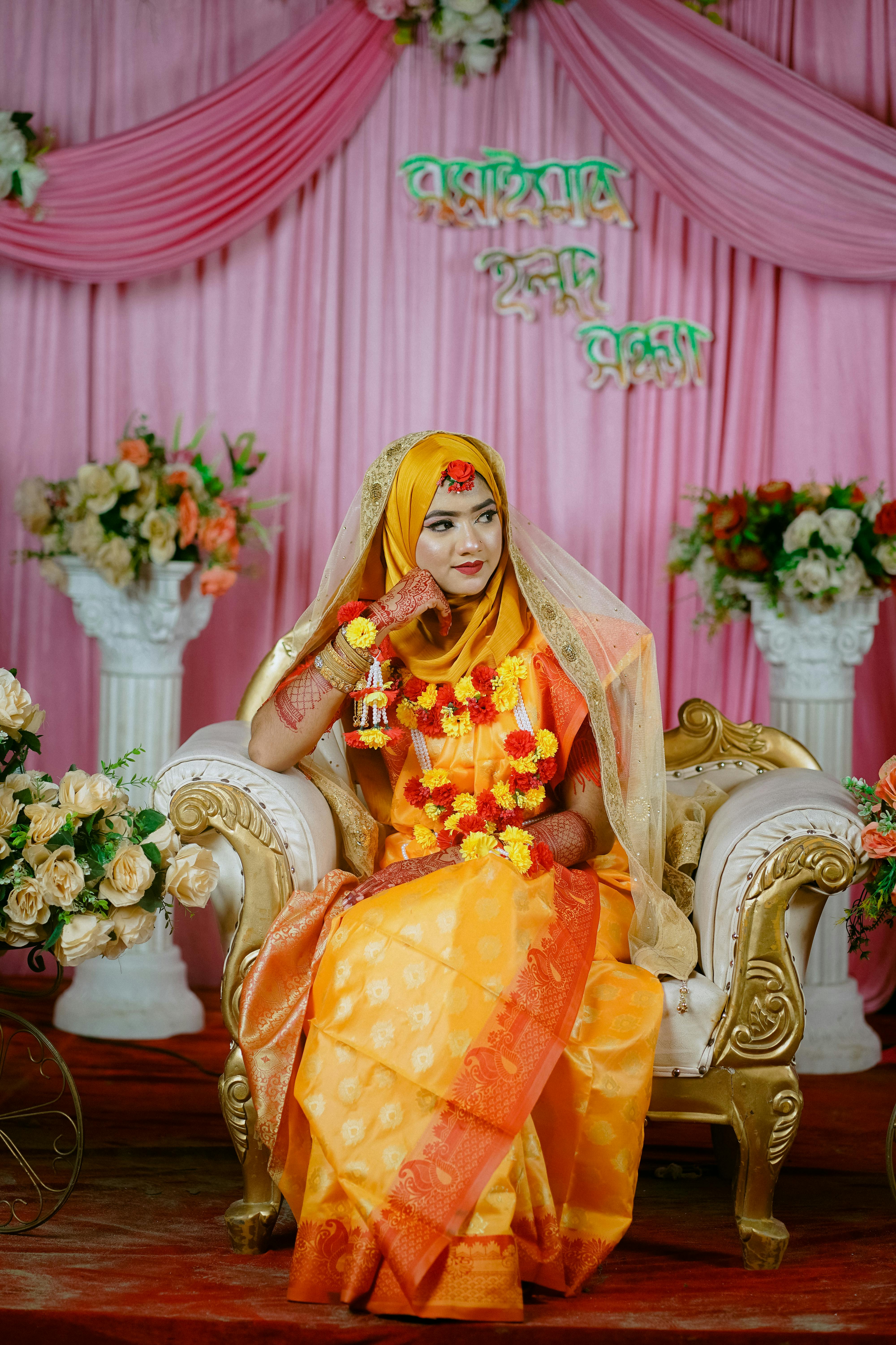 Beautiful Bangladeshi Bride in Traditional Wedding Attire · Free Stock ...