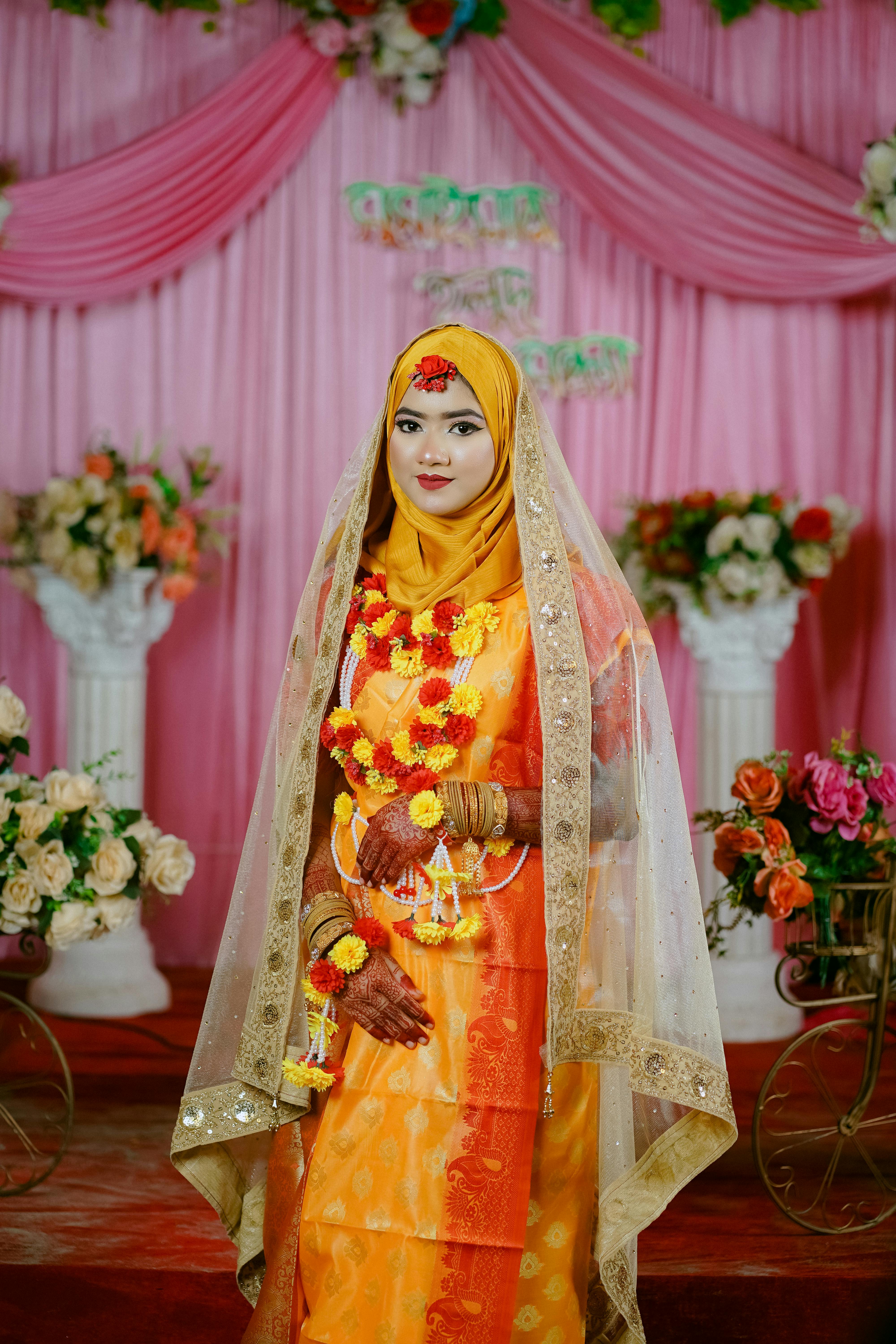 Bangladeshi Bride in Traditional Wedding Attire · Free Stock Photo