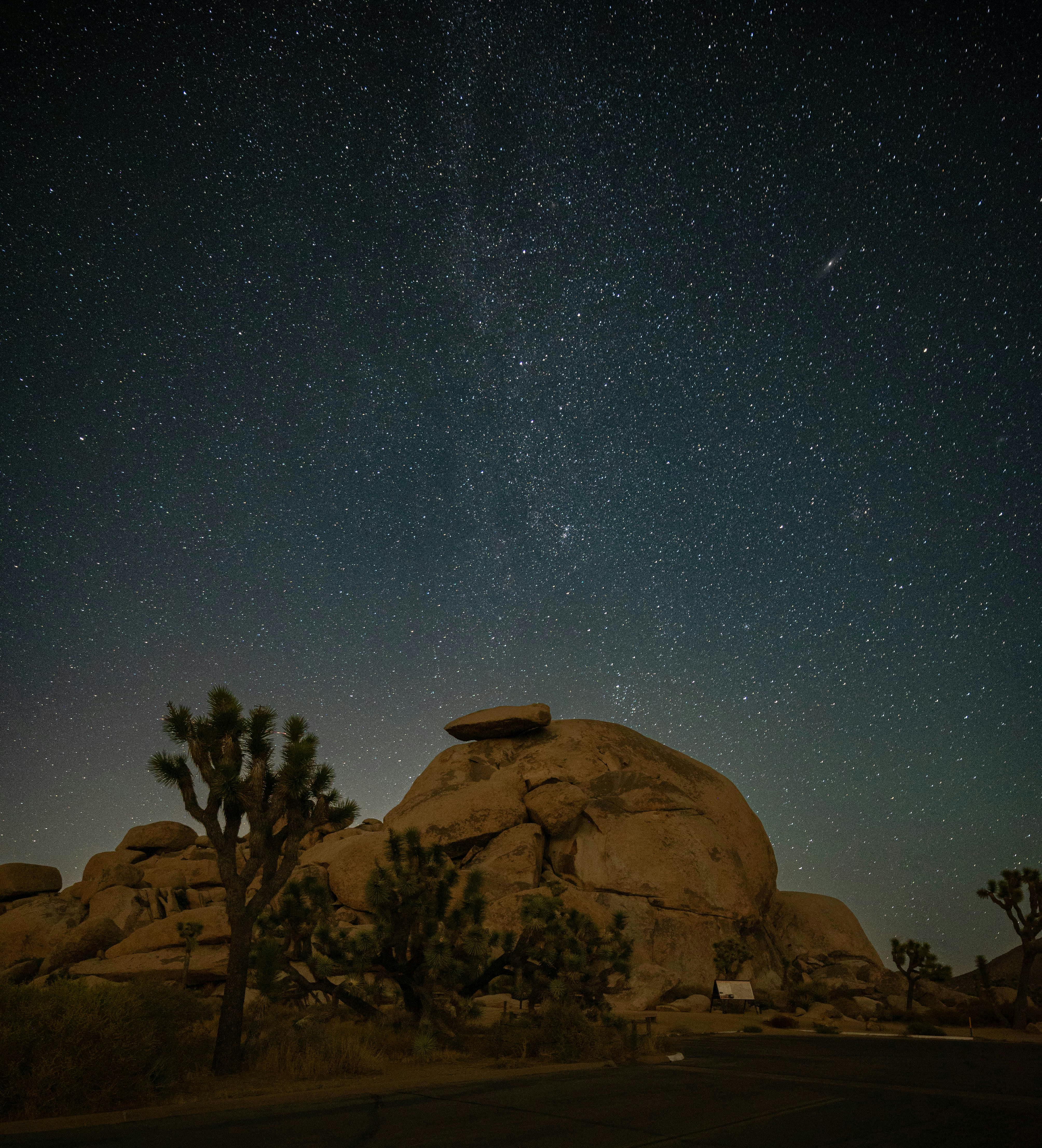 Starry Night Sky Over Joshua Tree Rocks · Free Stock Photo