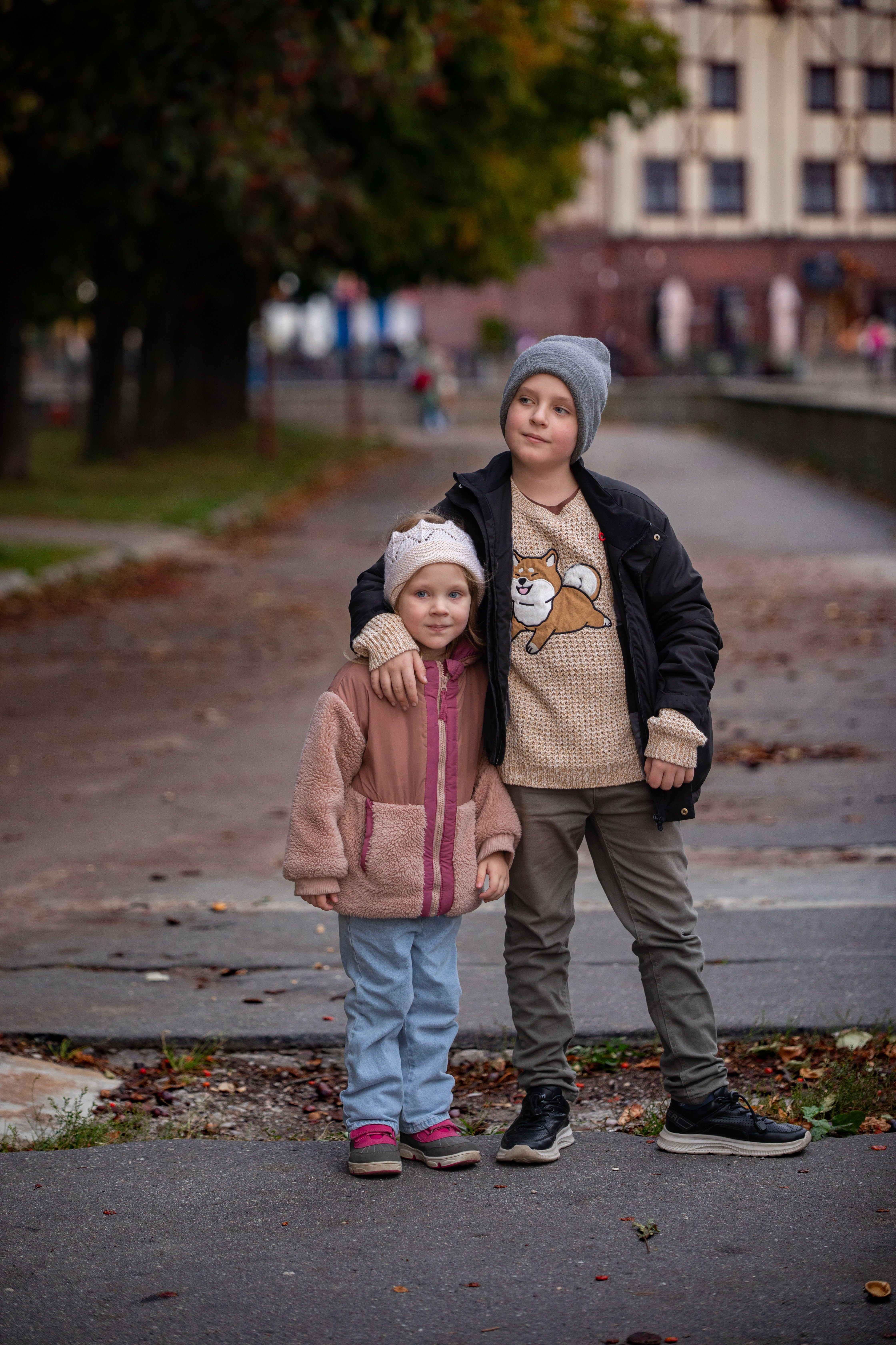 Children in Fall Clothing Enjoy Outdoors · Free Stock Photo