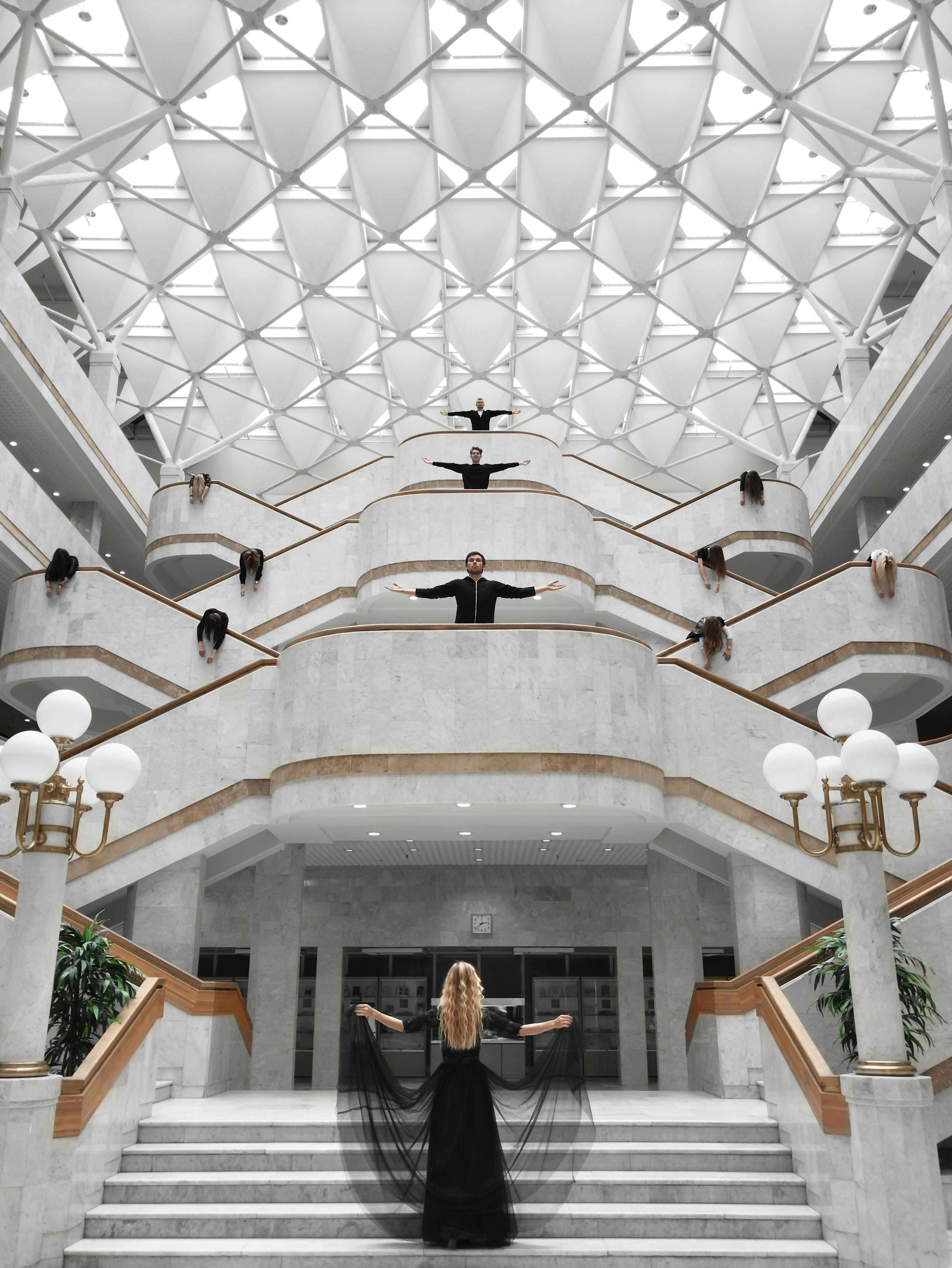 Architectural Symmetry in Modern Building Atrium · Free Stock Photo