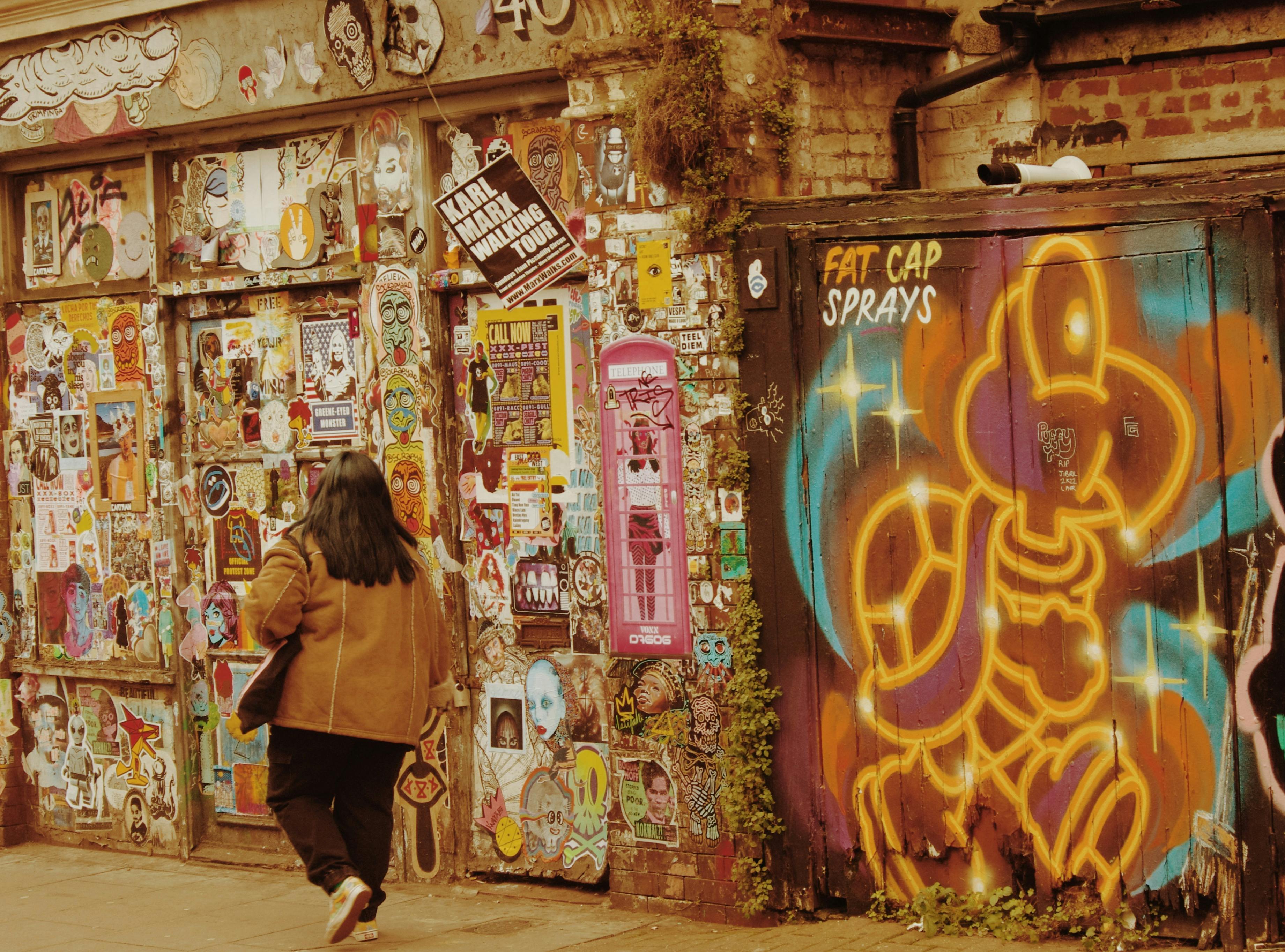 Urban Graffiti Wall with Colorful Street Art · Free Stock Photo