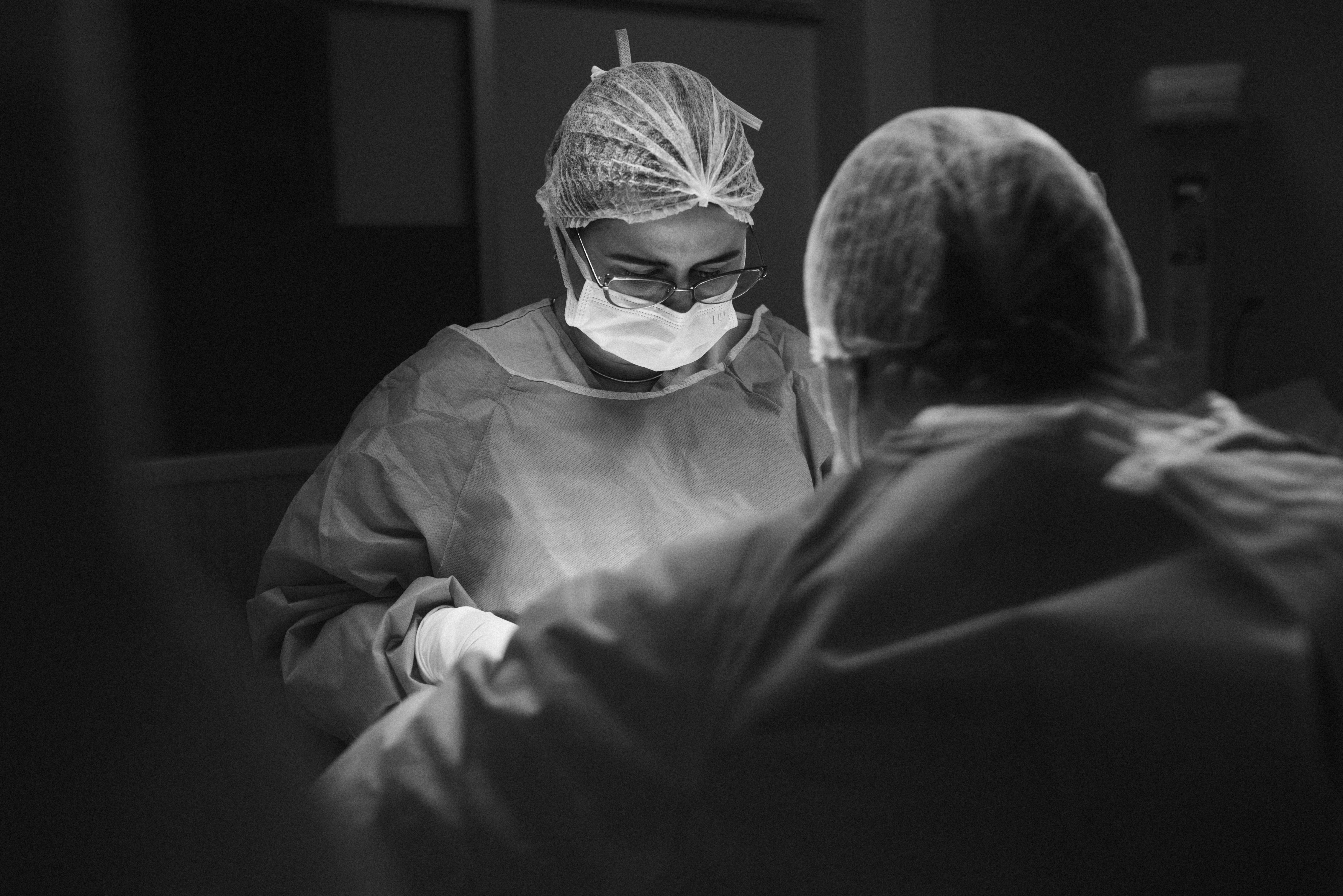 Black and White Operating Room Scene · Free Stock Photo