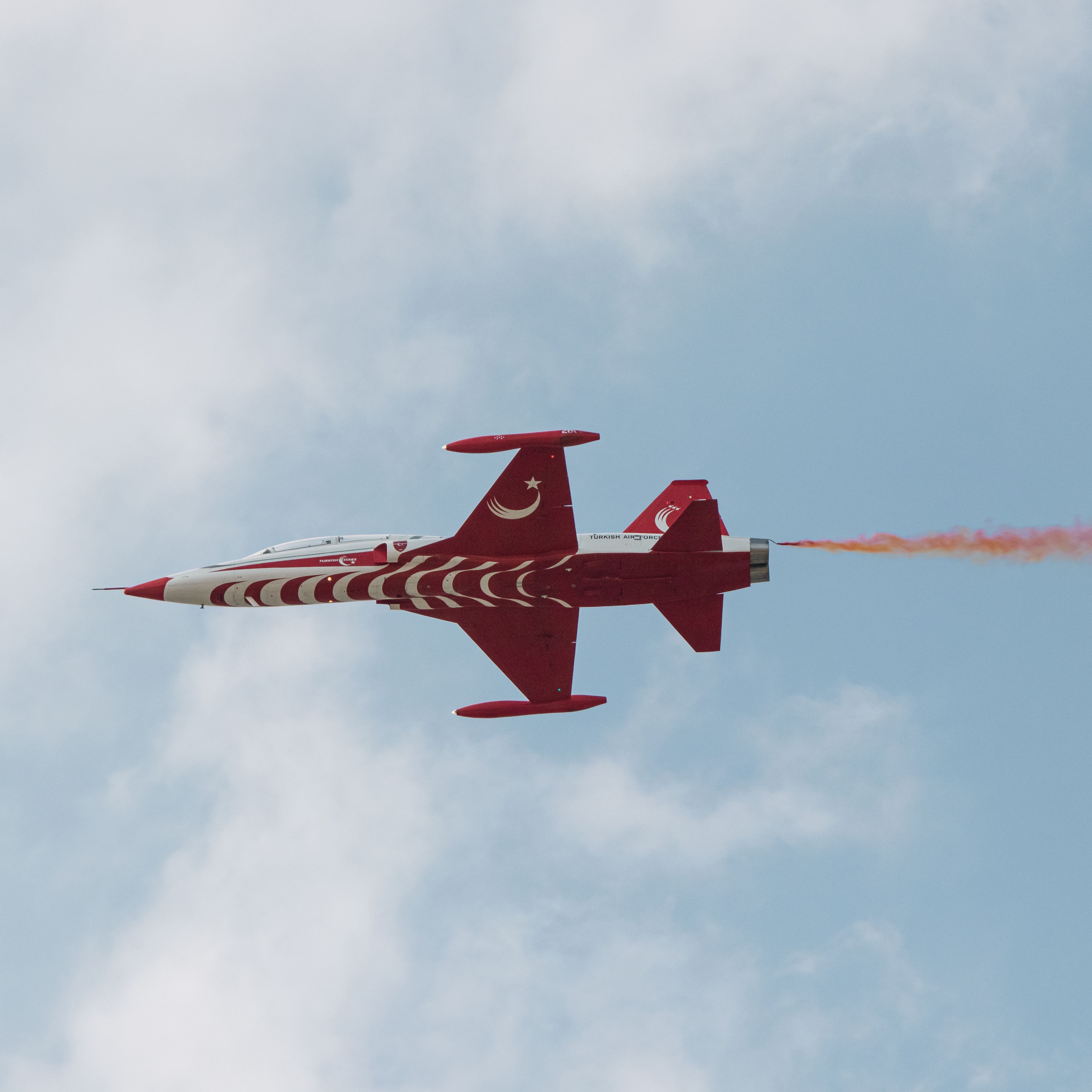 Turkish Fighter Jet Performing in Blue Sky · Free Stock Photo