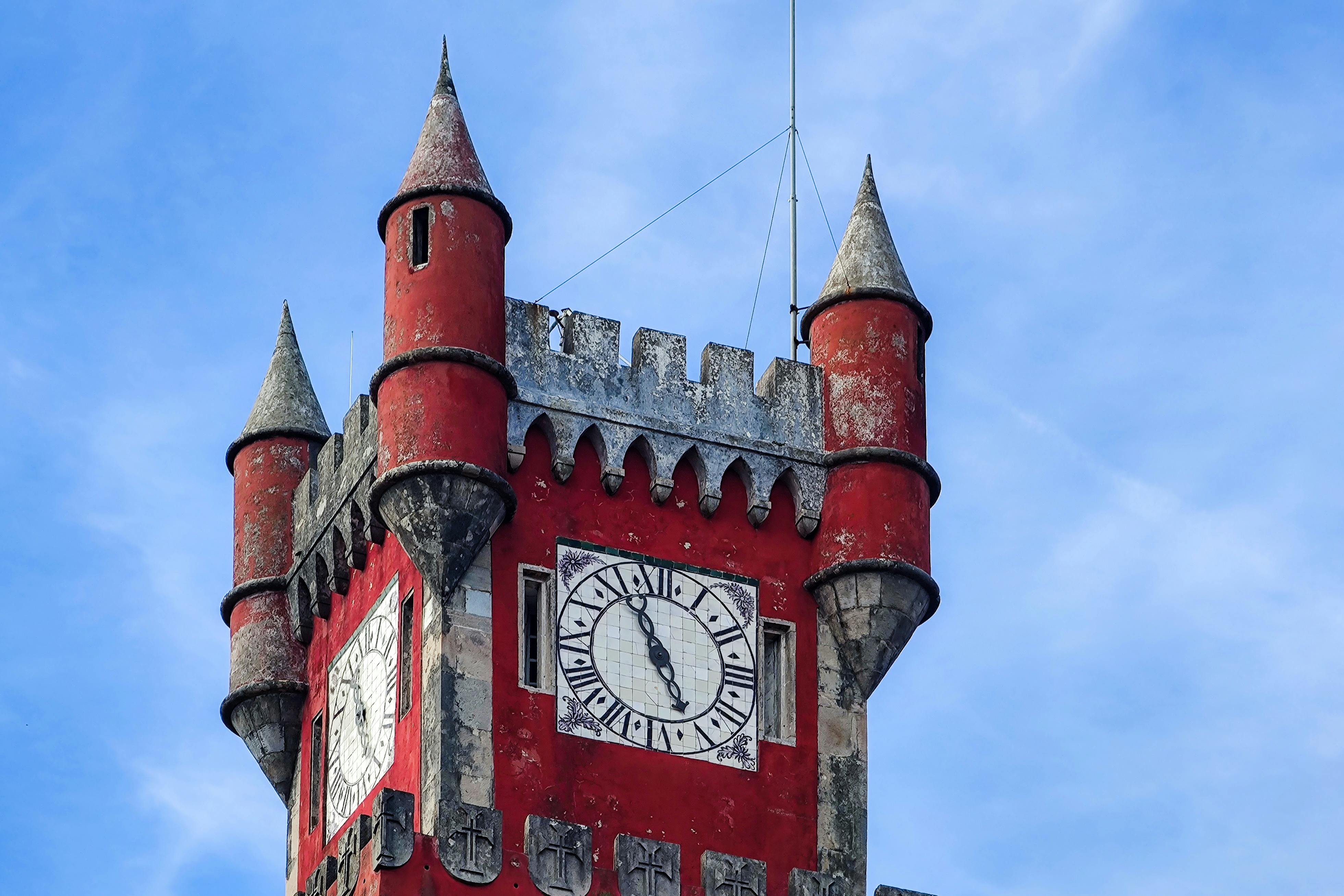 Historic Castle Clock Tower against Blue Sky · Free Stock Photo