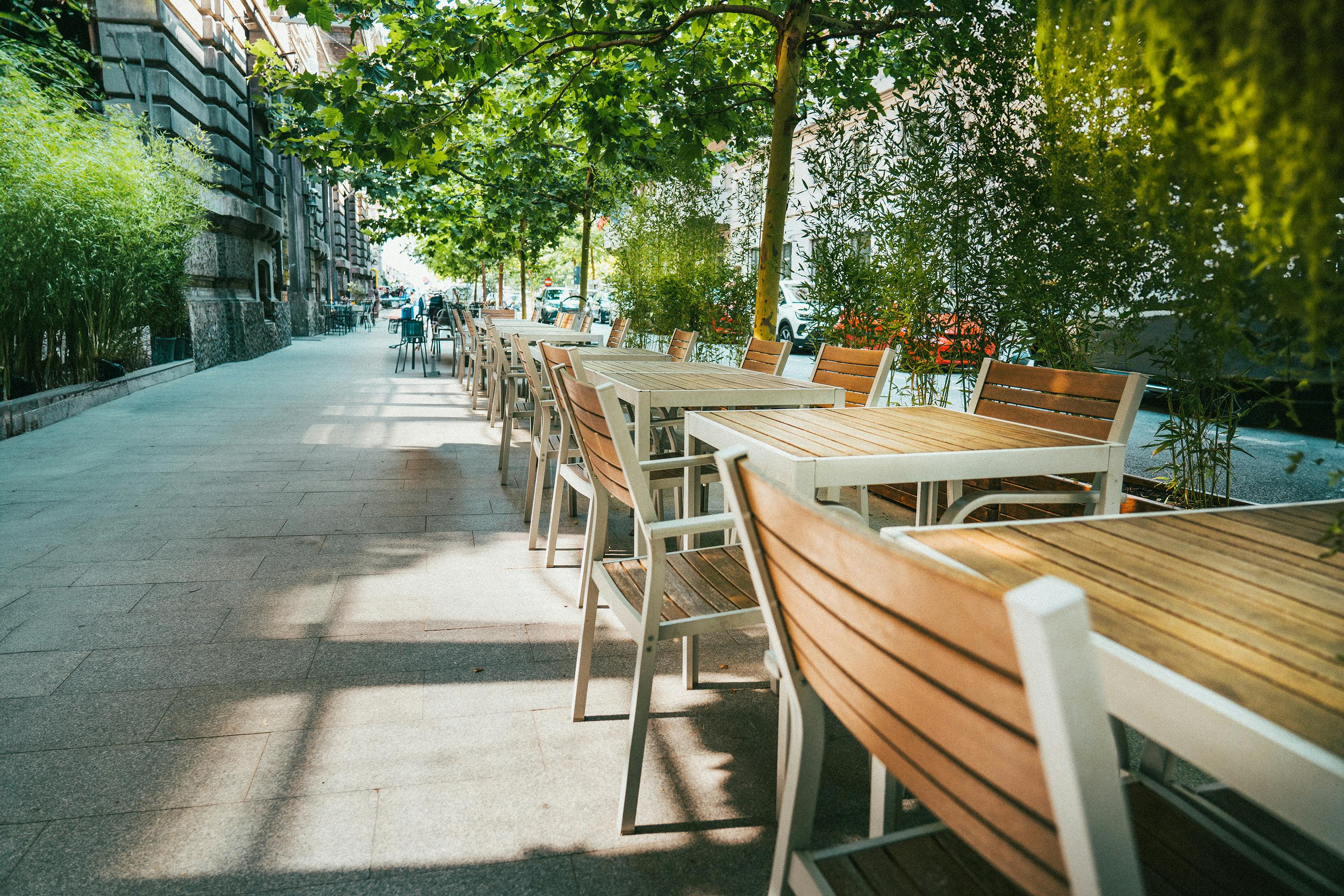 Charming Outdoor Café Seating in Bucharest · Free Stock Photo
