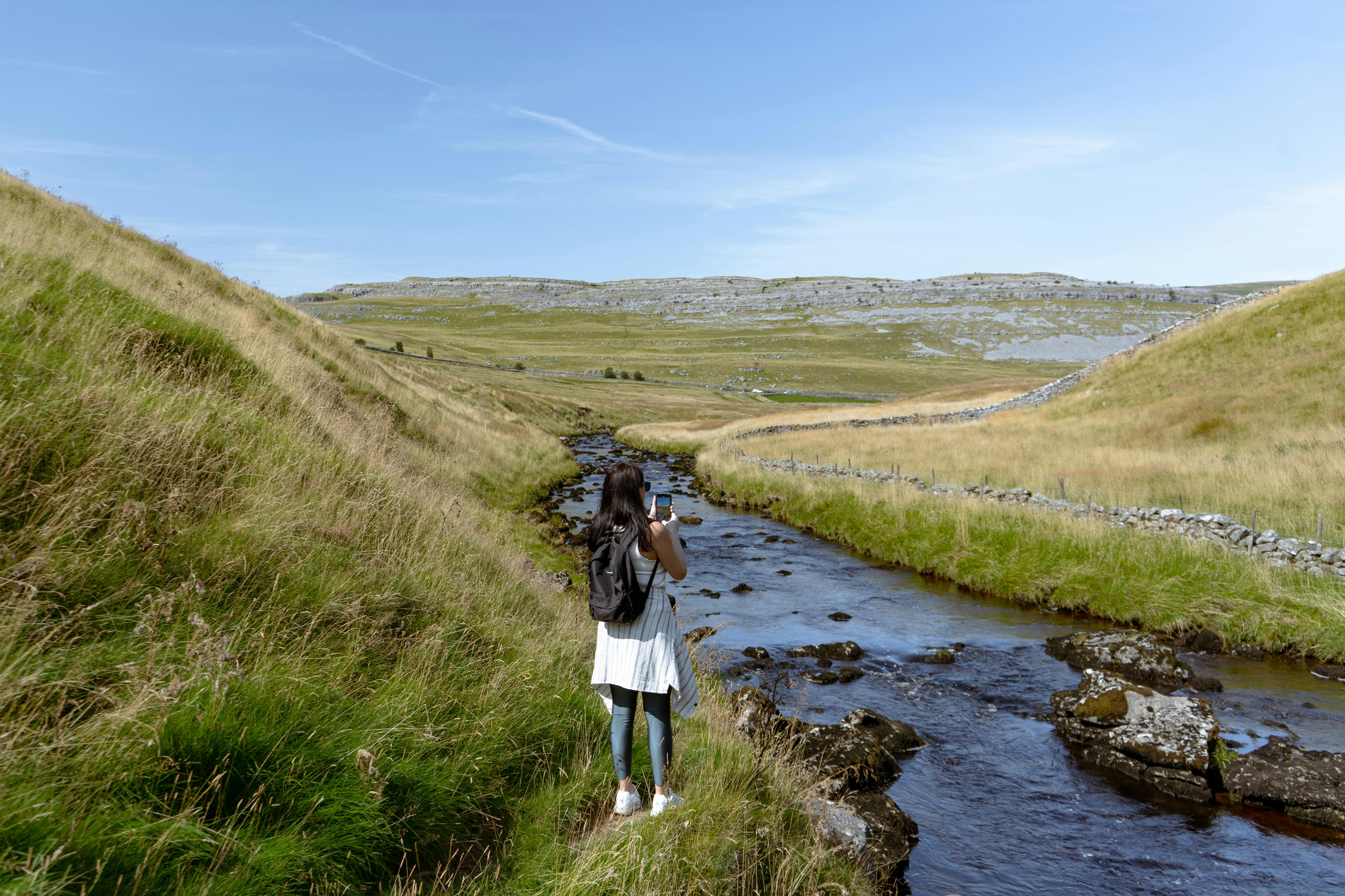 Young Woman Exploring Yorkshire Dales Wilderness · Free Stock Photo