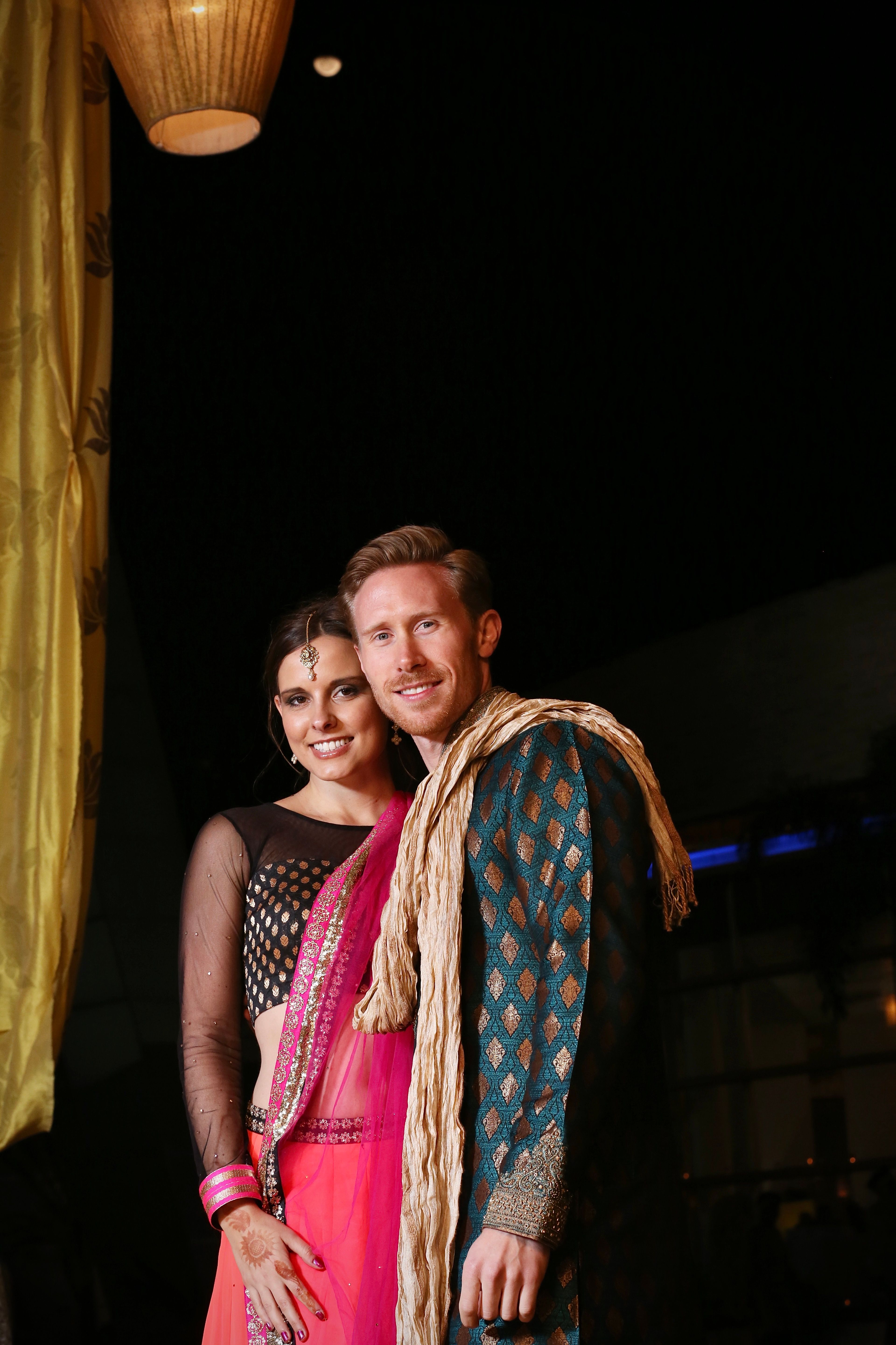 Couple in Traditional Indian Attire at Night · Free Stock Photo