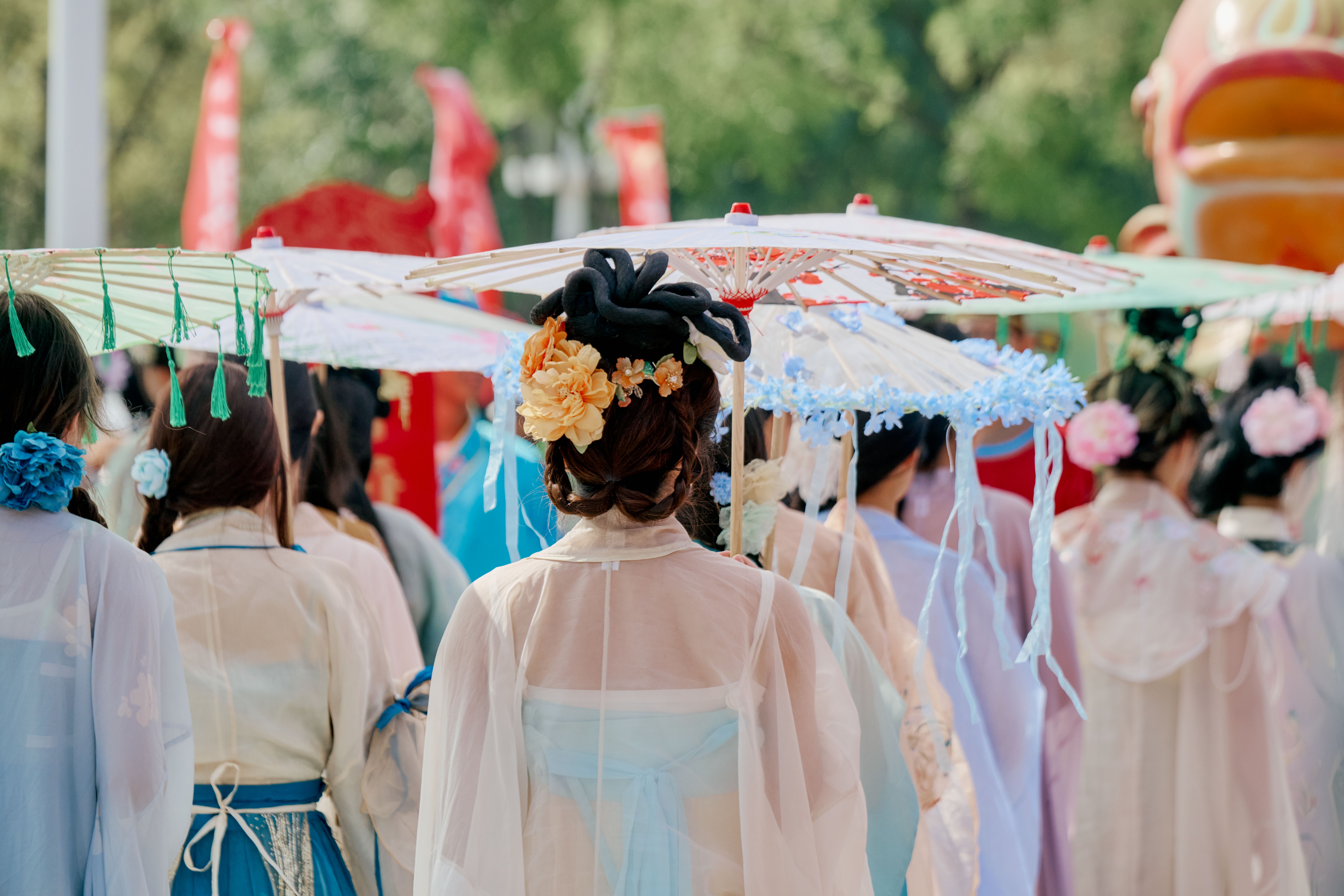 Colorful Umbrellas at Traditional Festival · Free Stock Photo