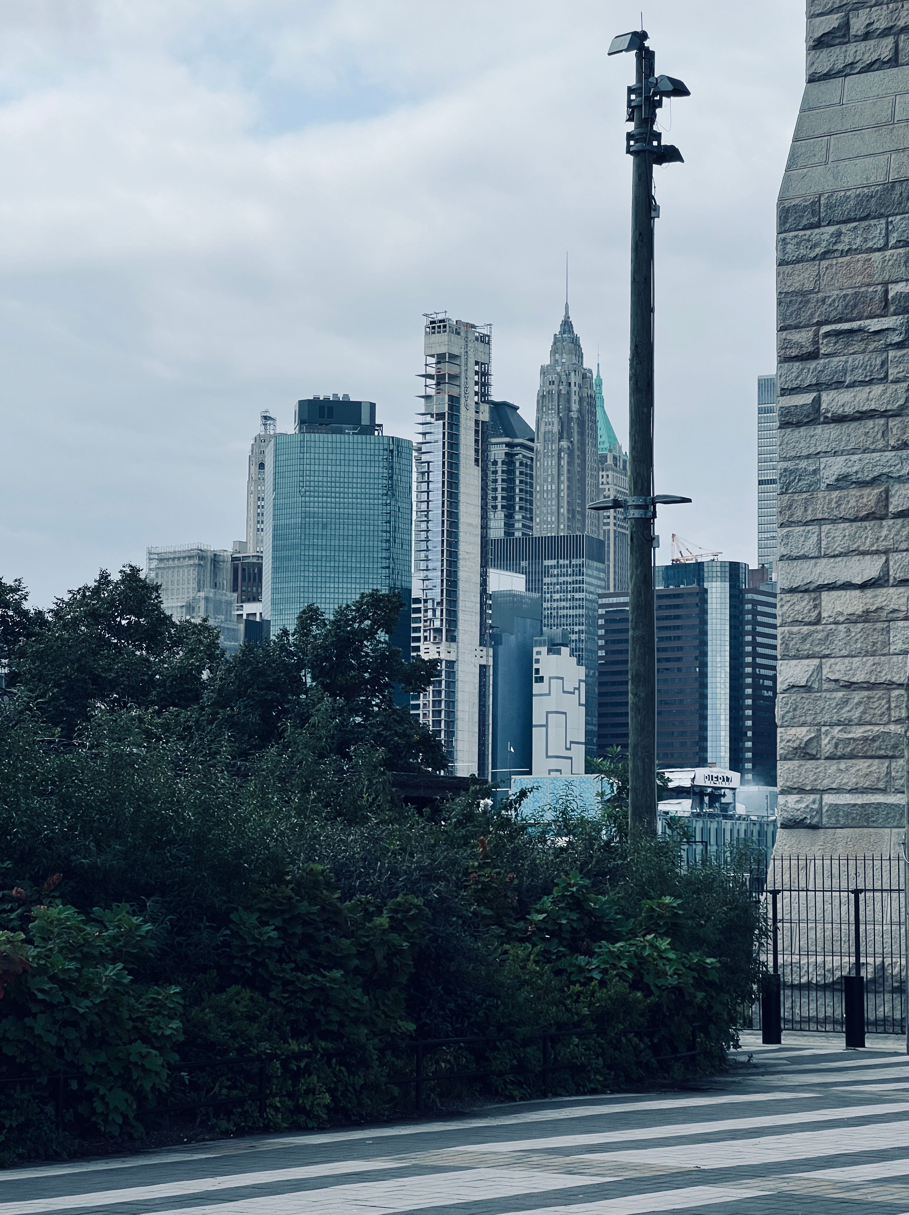 Downtown Skyline View from Park Pathway · Free Stock Photo