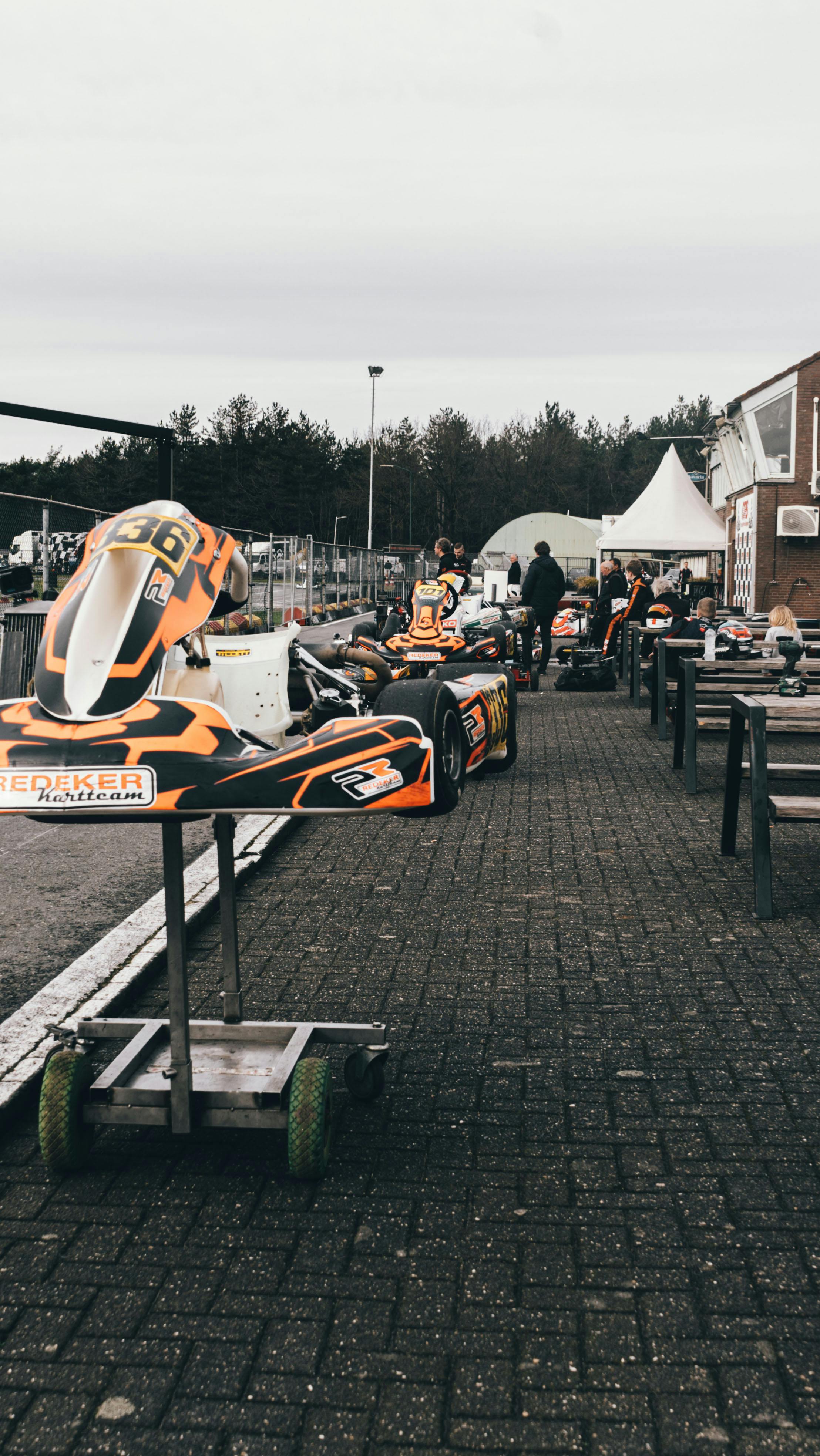 Go-Kart Racing Preparation in Berghem Circuit · Free Stock Photo