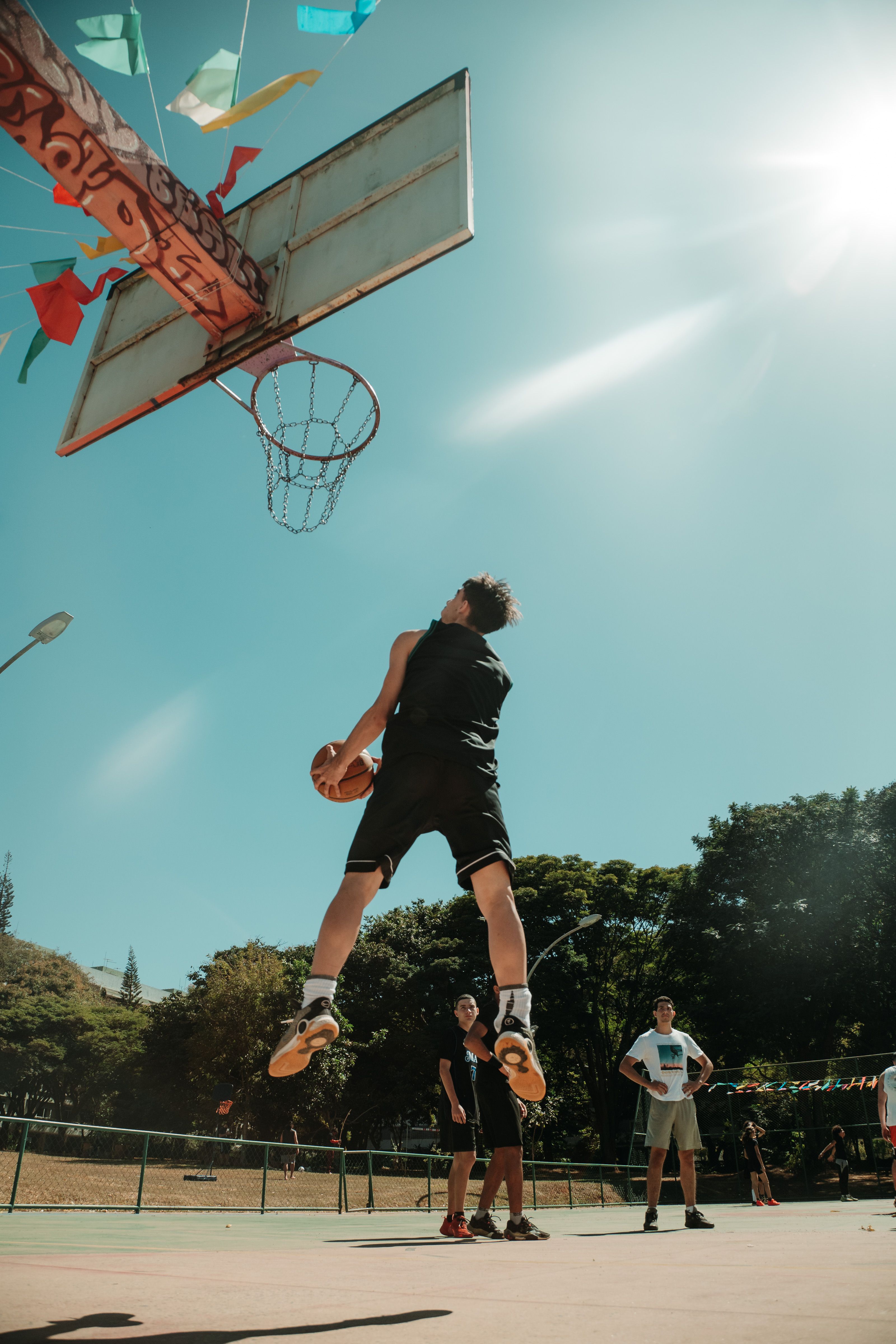 Dynamic Basketball Dunk Action Shot in Brasília · Free Stock Photo