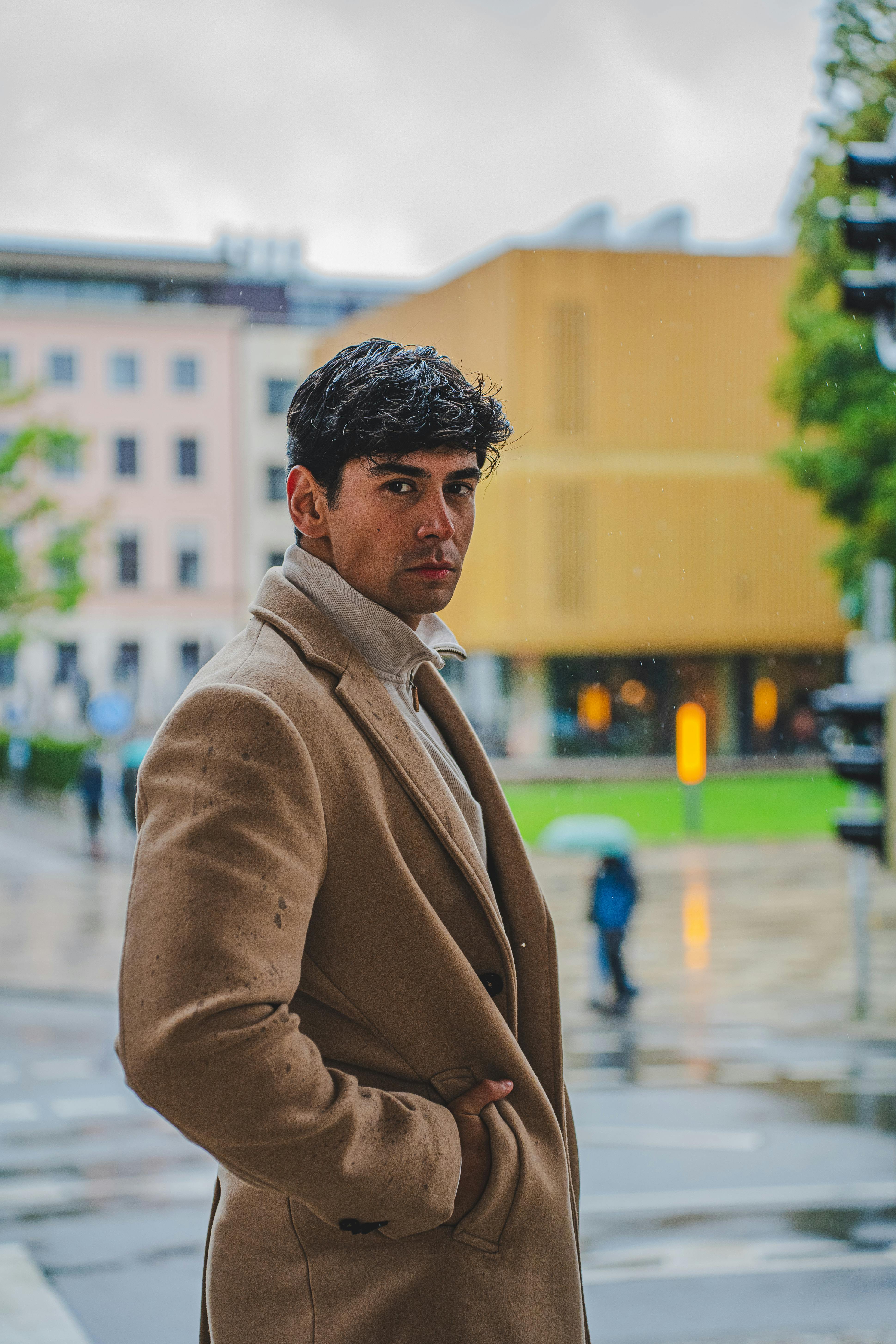 Stylish Man in Tan Coat on Munich Street · Free Stock Photo
