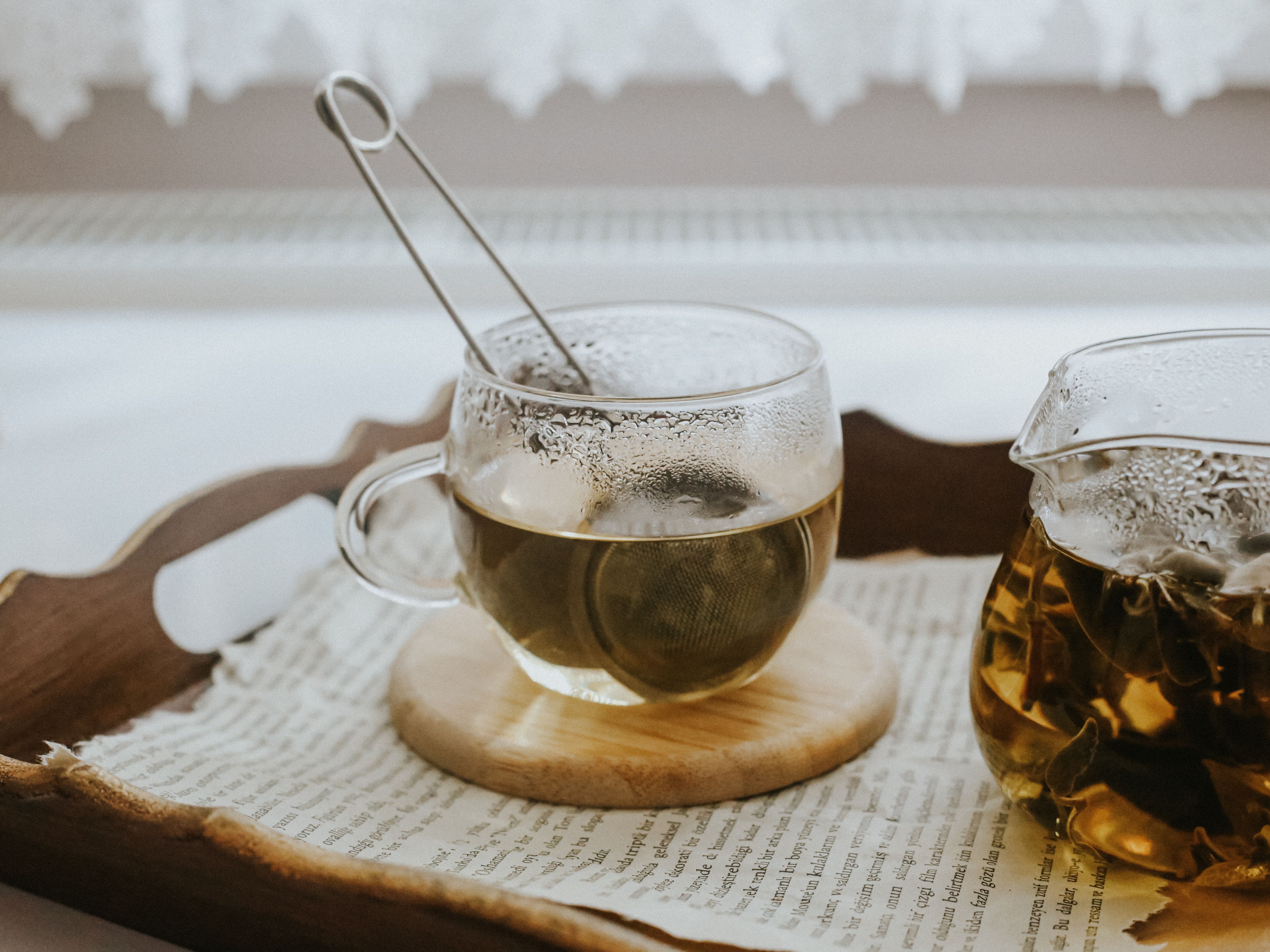 Cozy Tea Setup with Glass Teapot and Cup · Free Stock Photo
