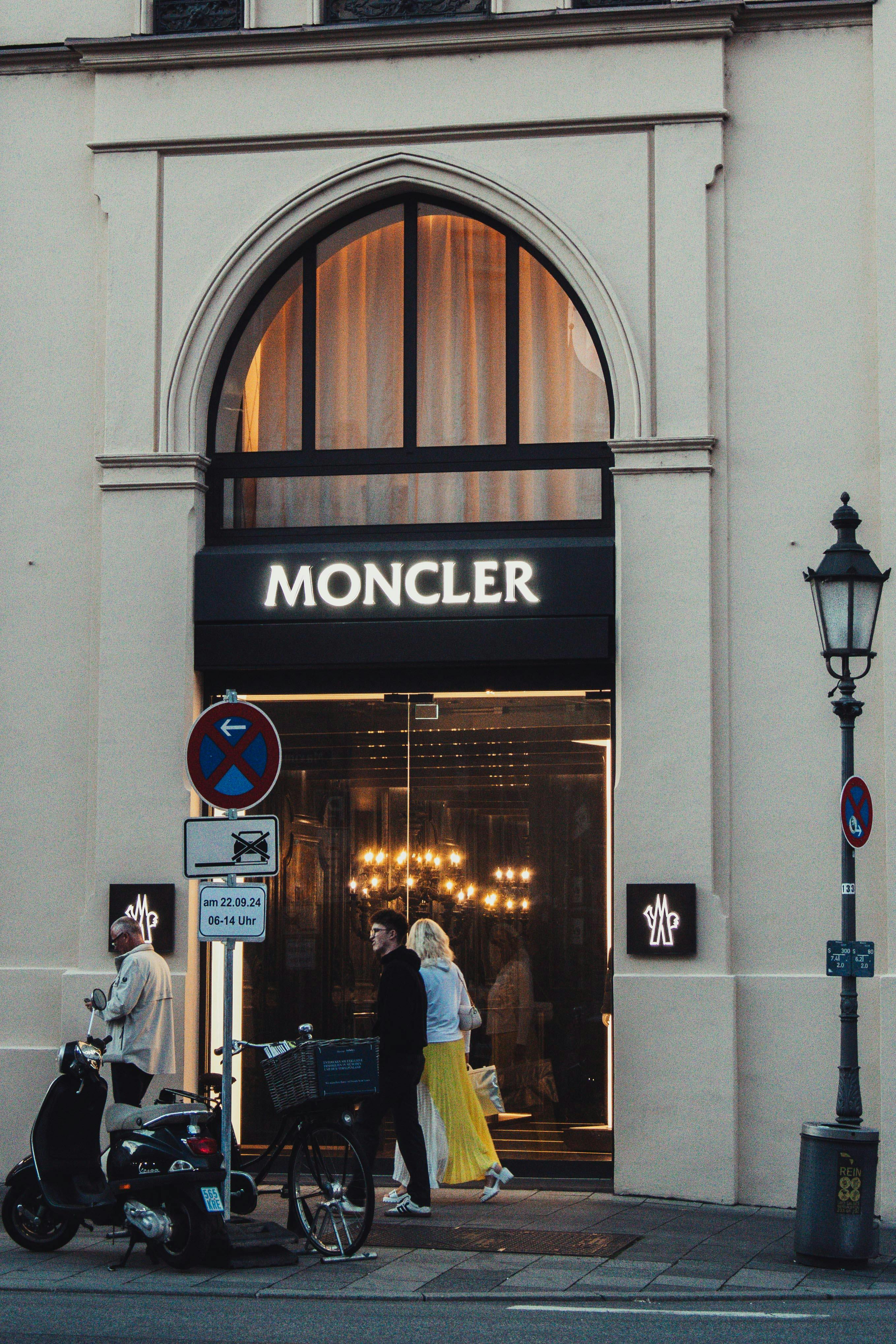Elegant Storefront of Moncler at Night · Free Stock Photo