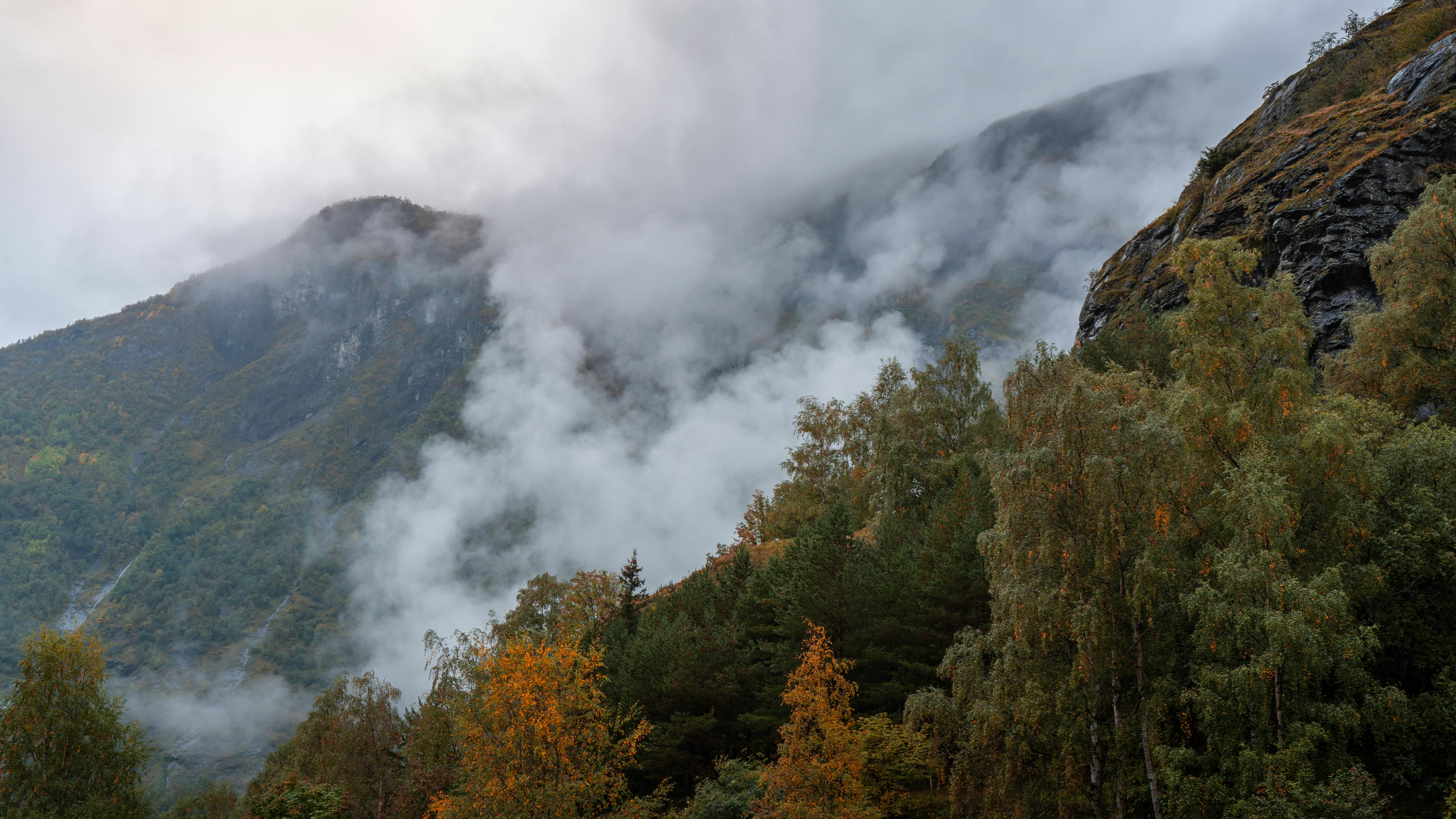 Misty Autumn Landscape in Norwegian Mountains · Free Stock Photo
