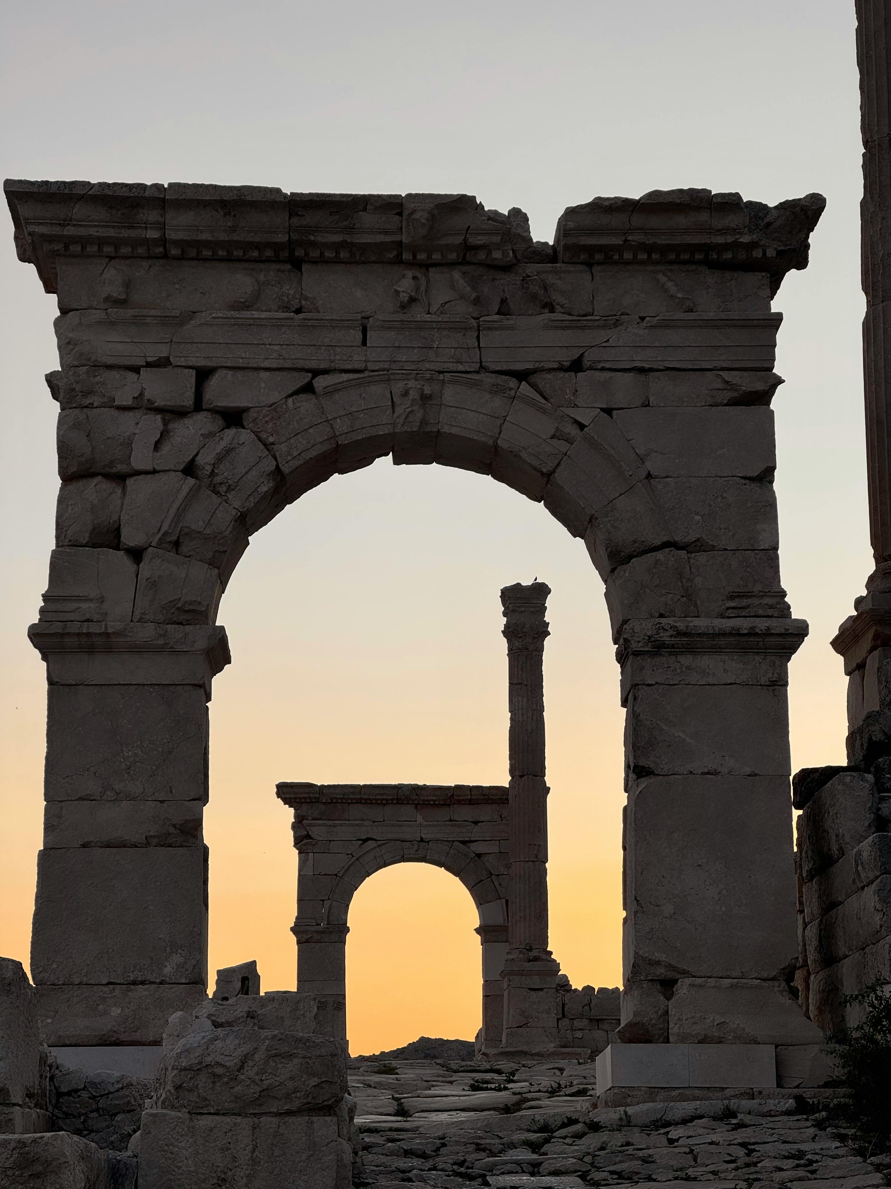 Ancient Roman Arches at Sunset · Free Stock Photo