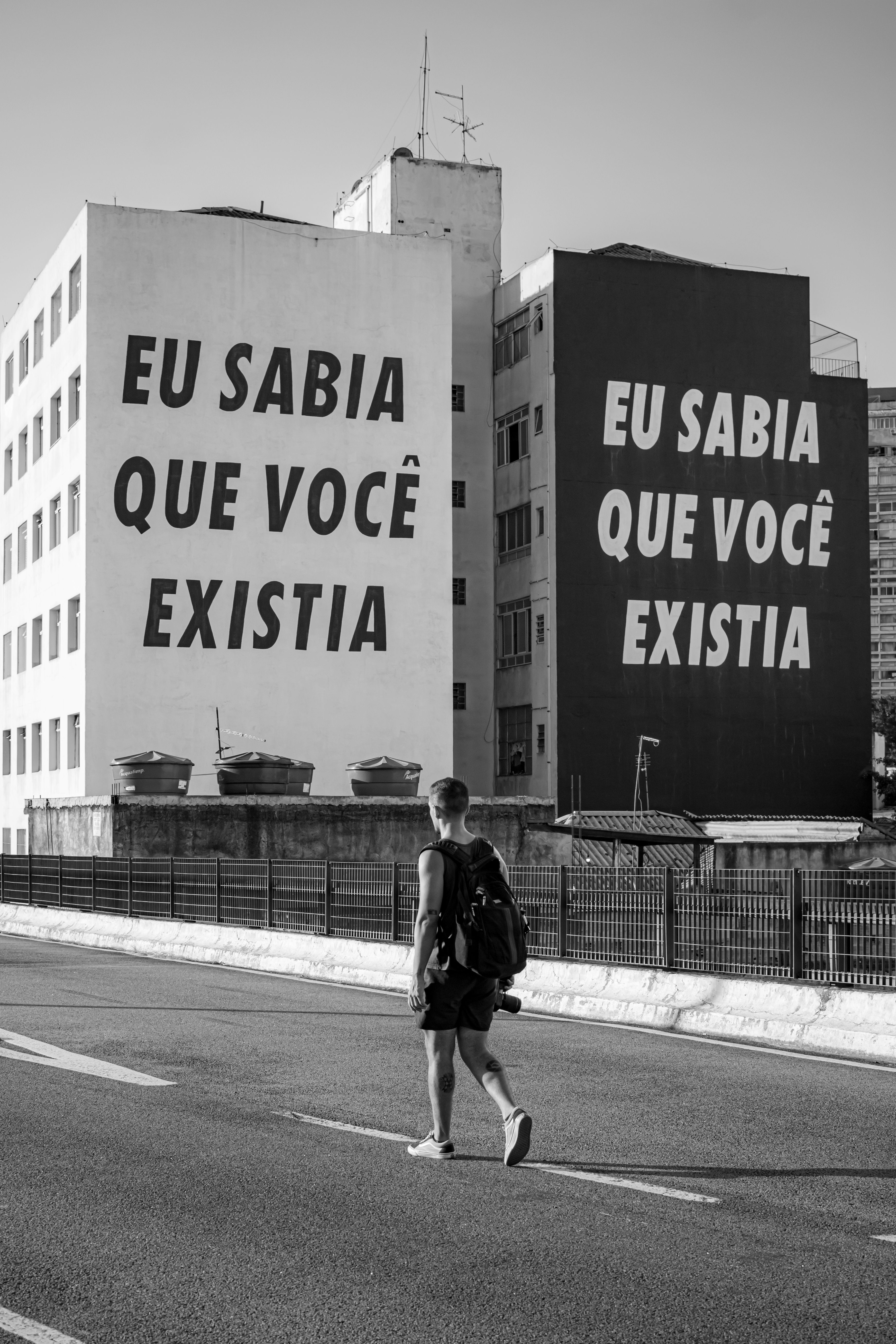 Urban Street Scene with Graphic Building Text · Free Stock Photo