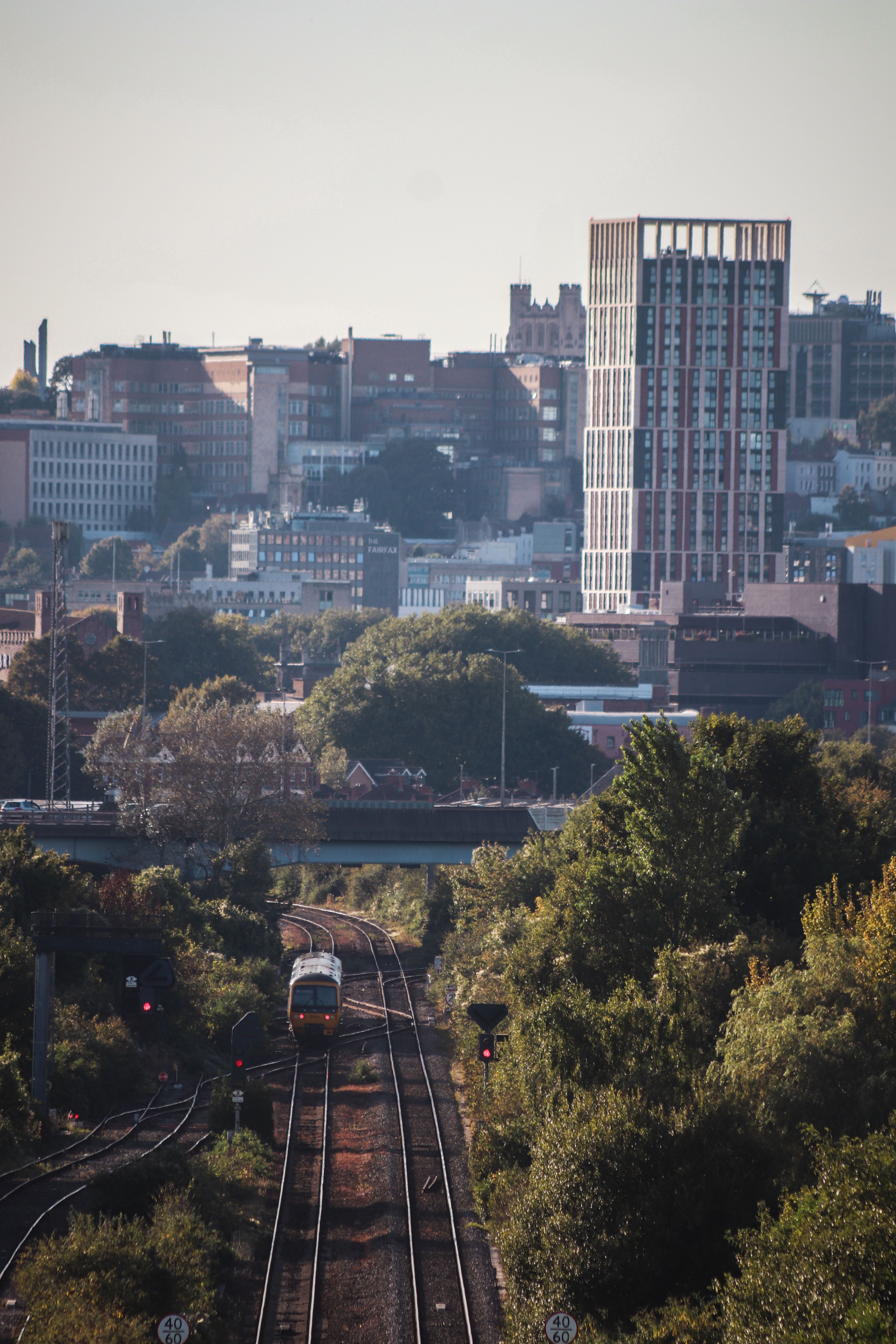 Train Approaching Bristol Cityscape · Free Stock Photo