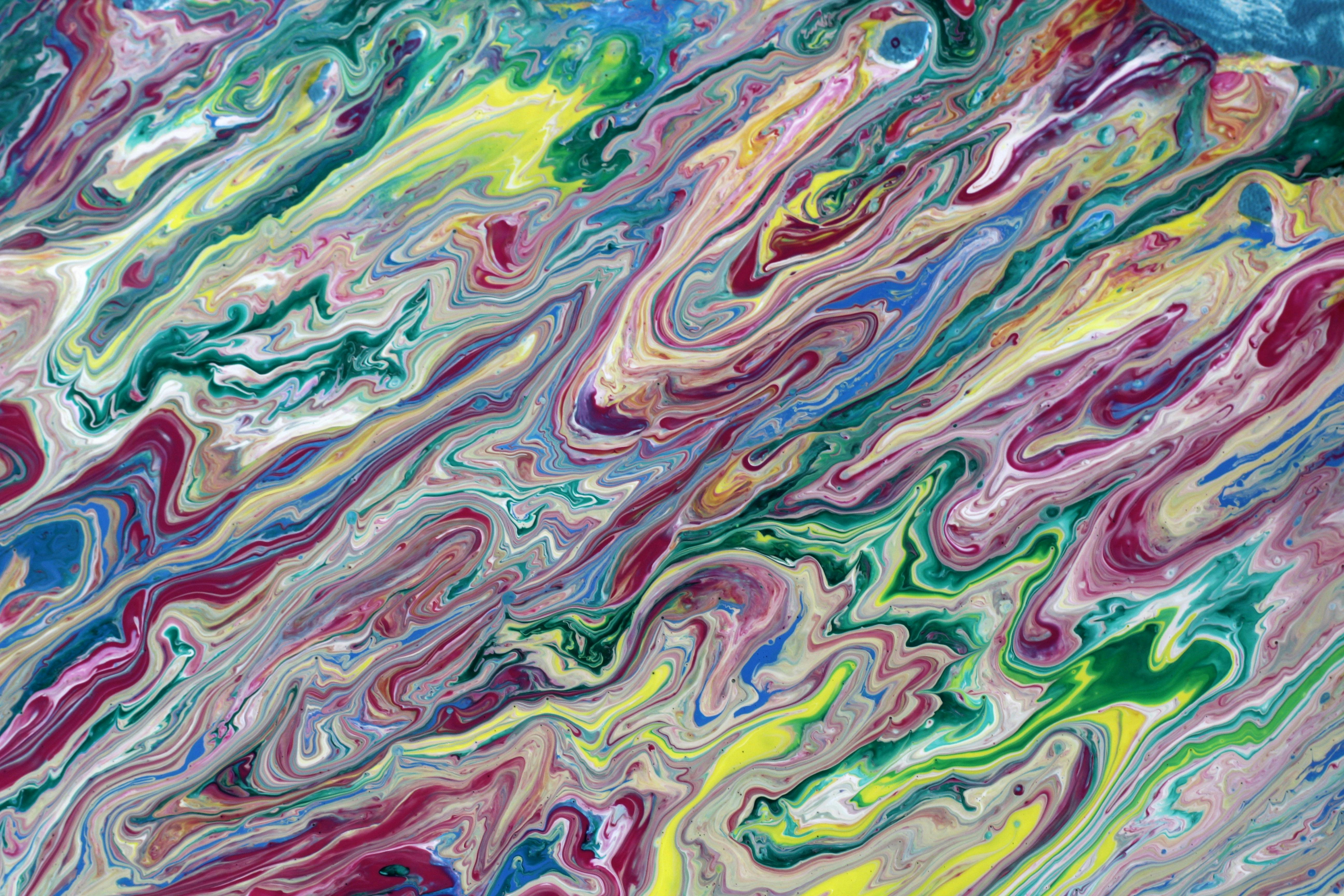 Colorful Abstract Paint Swirl on Canvas · Free Stock Photo