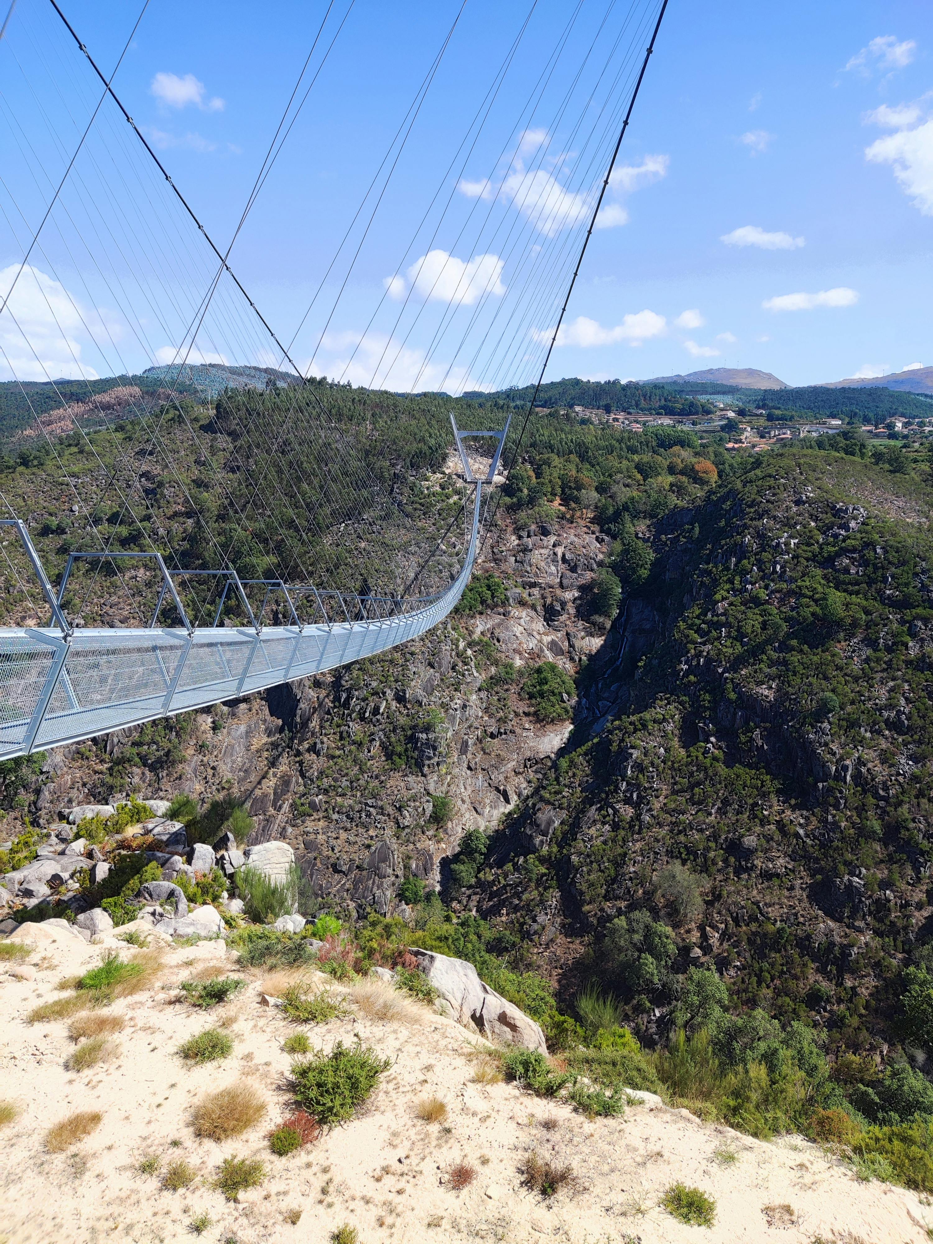 Suspension Bridge Over Scenic Portuguese Gorge · Free Stock Photo