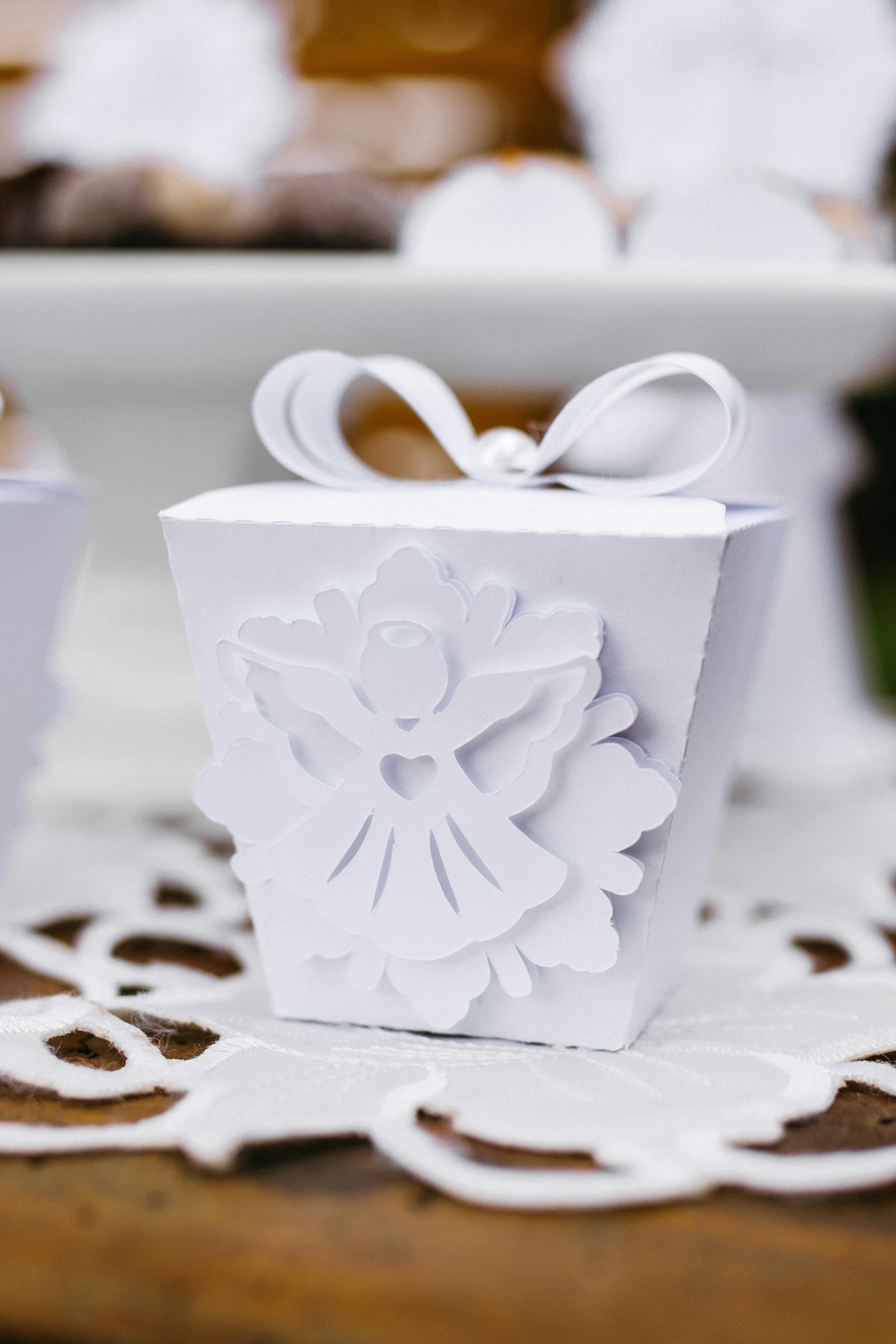 Elegant White Decorative Box with Angel Motif · Free Stock Photo