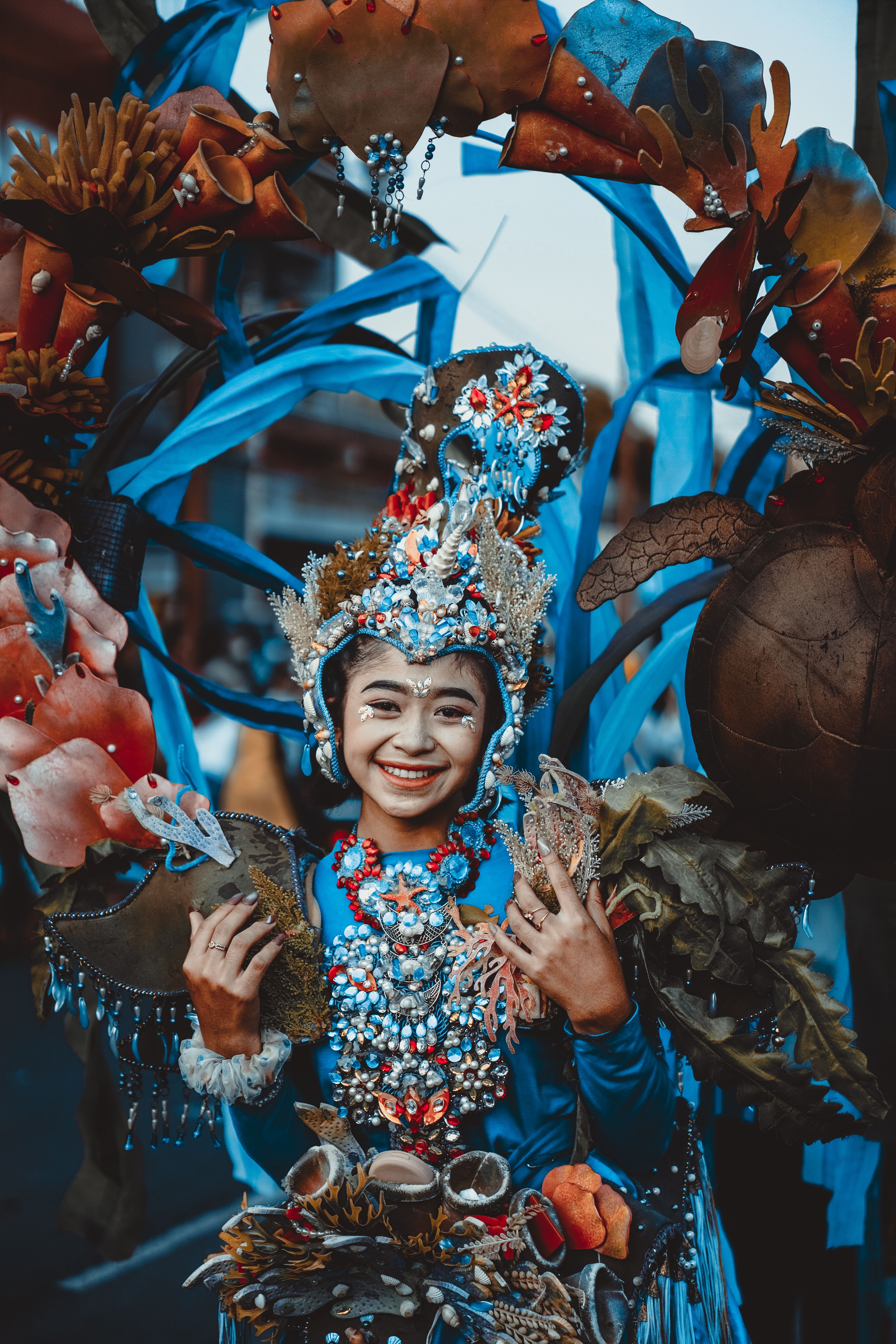 Vibrant Carnival Costume Celebration Portrait · Free Stock Photo