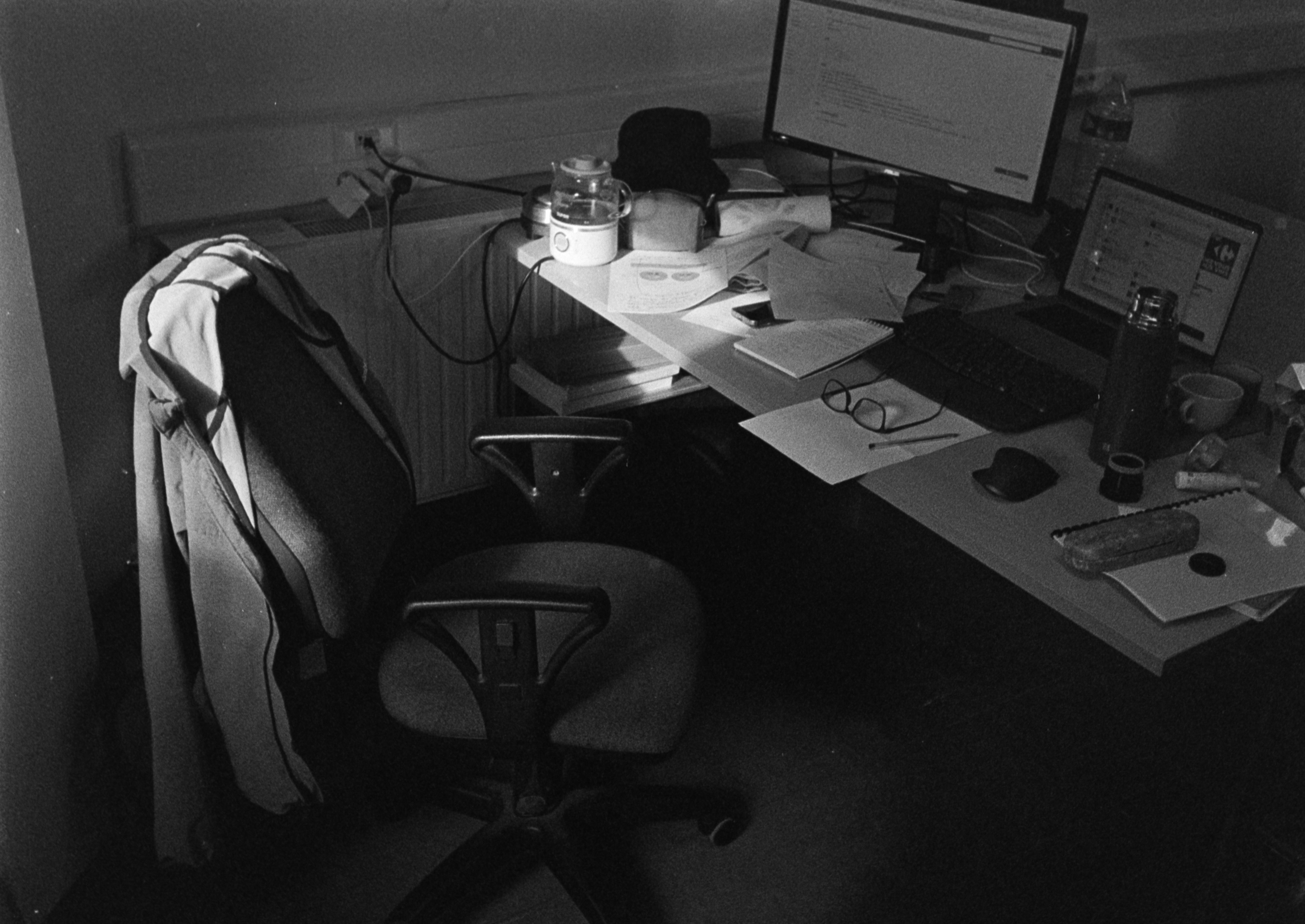 Monochromatic Office Workspace in France · Free Stock Photo