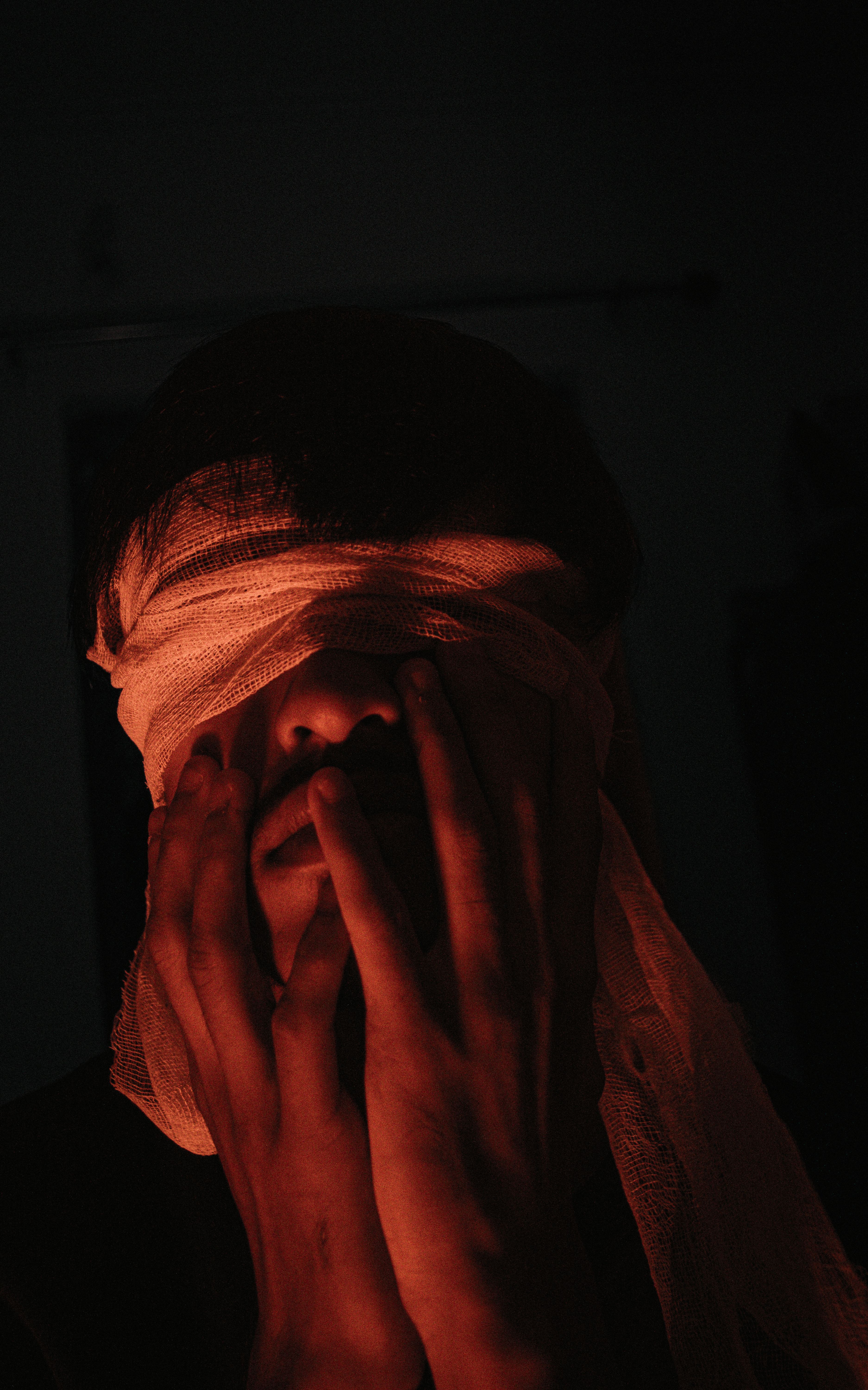 Mystical Portrait of a Blindfolded Individual · Free Stock Photo