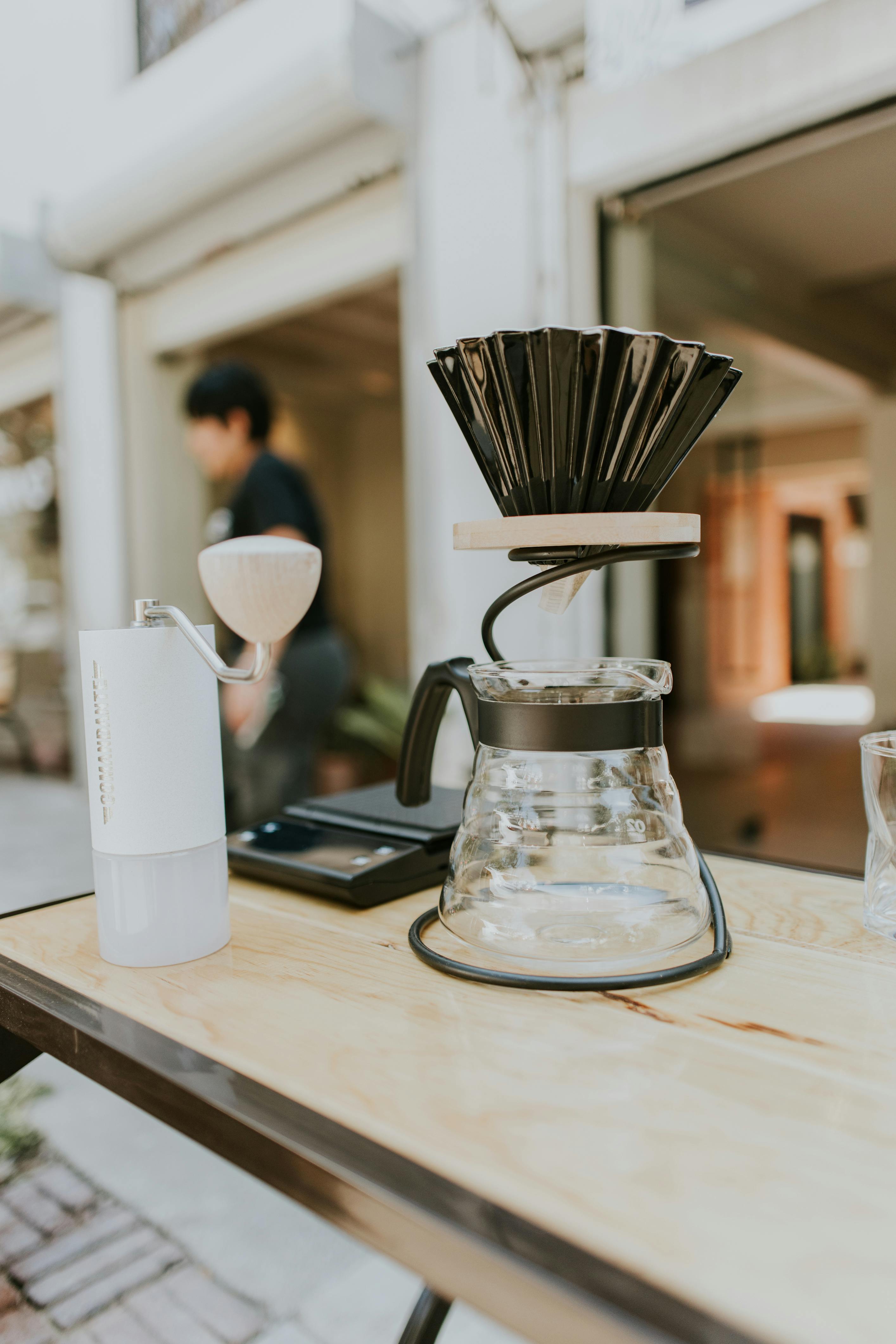 Modern Cafe with Pour-Over Coffee Setup · Free Stock Photo
