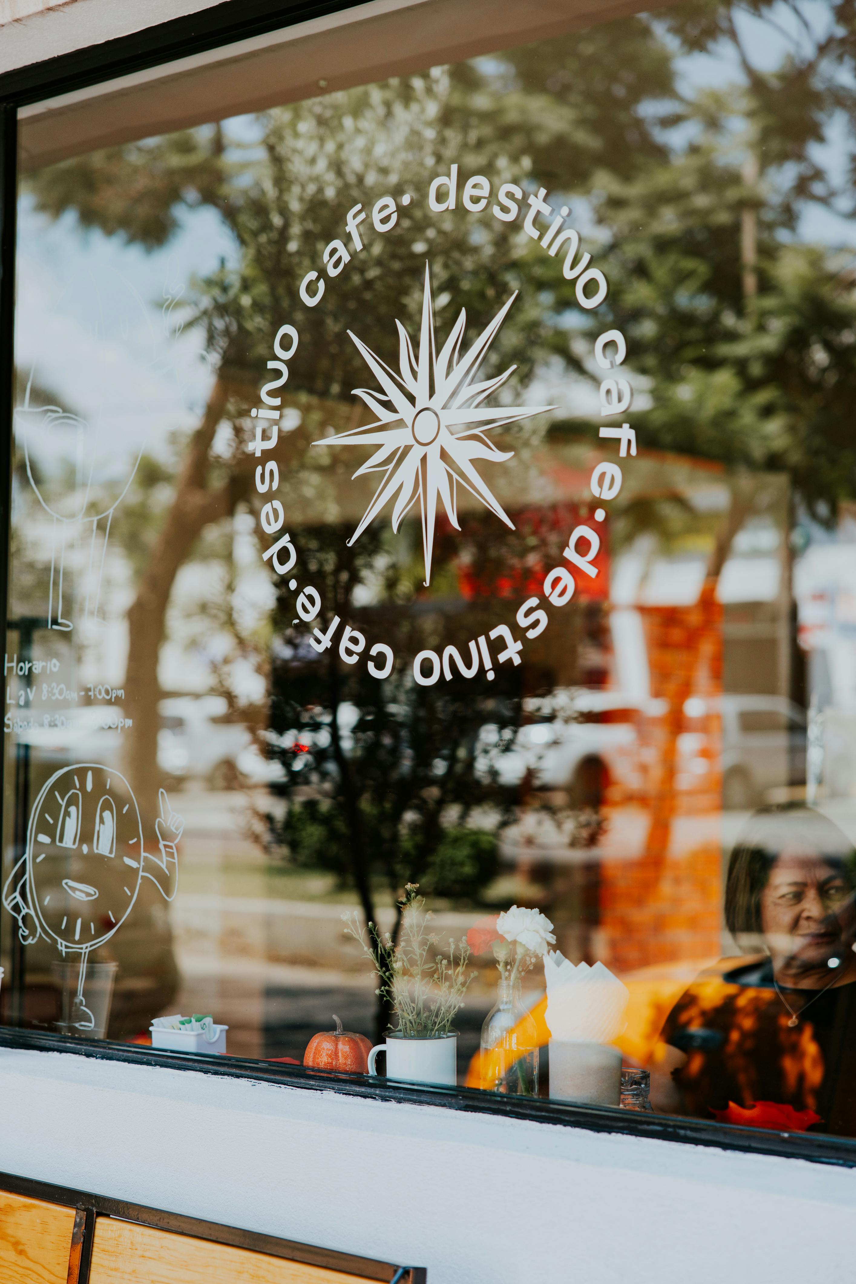 Cozy Cafe Window with Reflections · Free Stock Photo