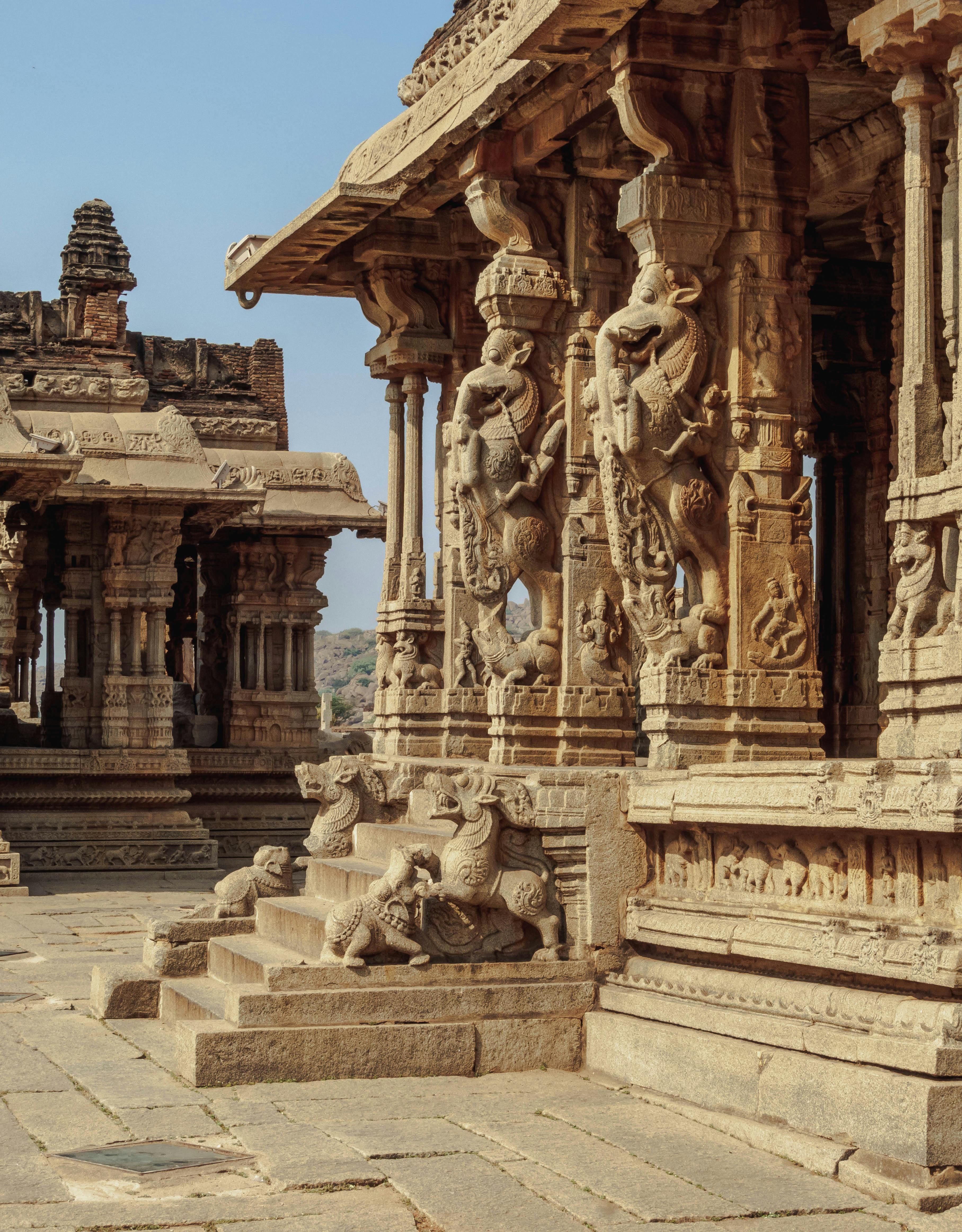 Intricate Stone Carvings at Hampi Temple · Free Stock Photo