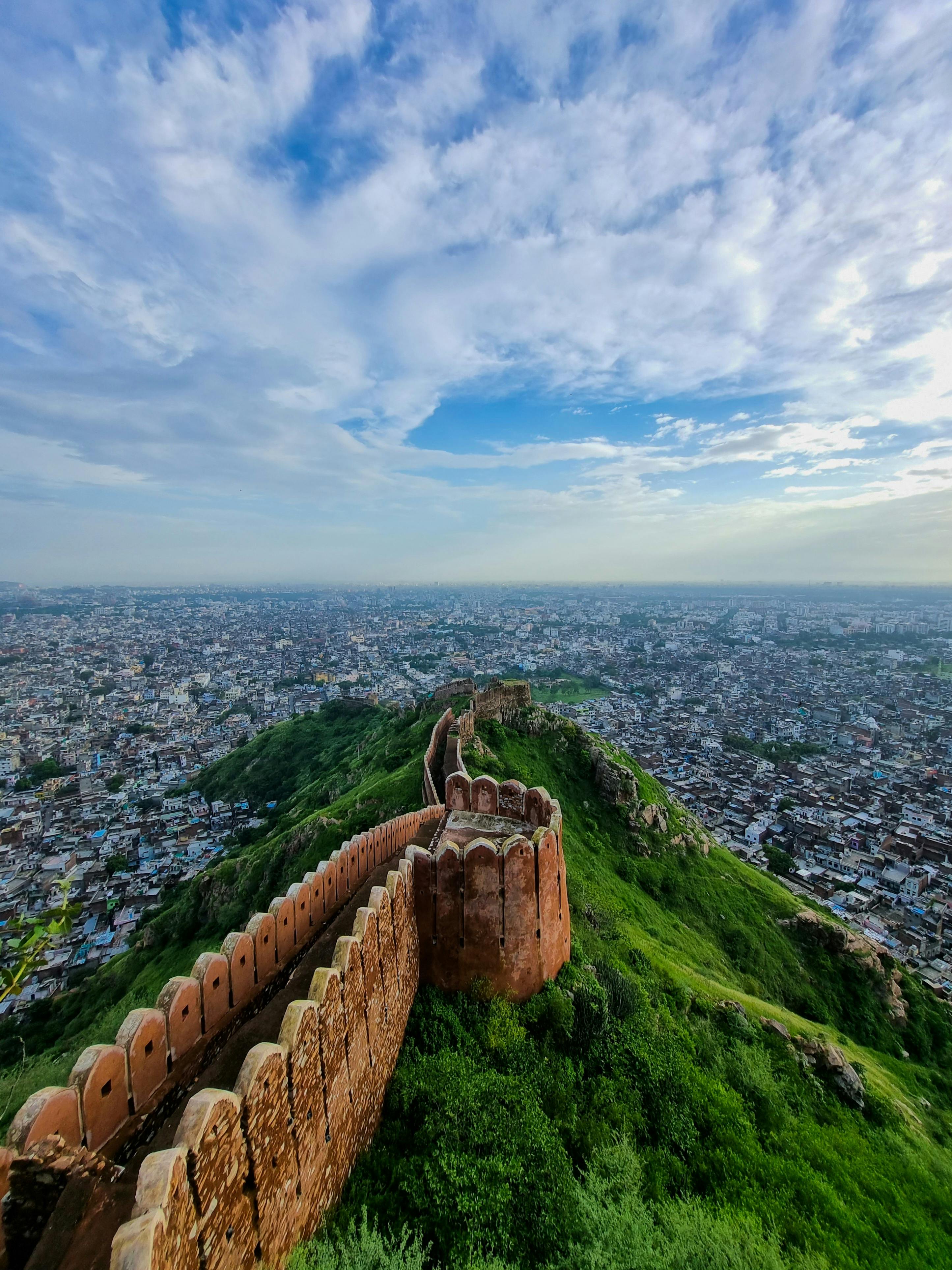 Spectacular Aerial View of Nahargarh Fort Walls in Jaipur · Free Stock ...