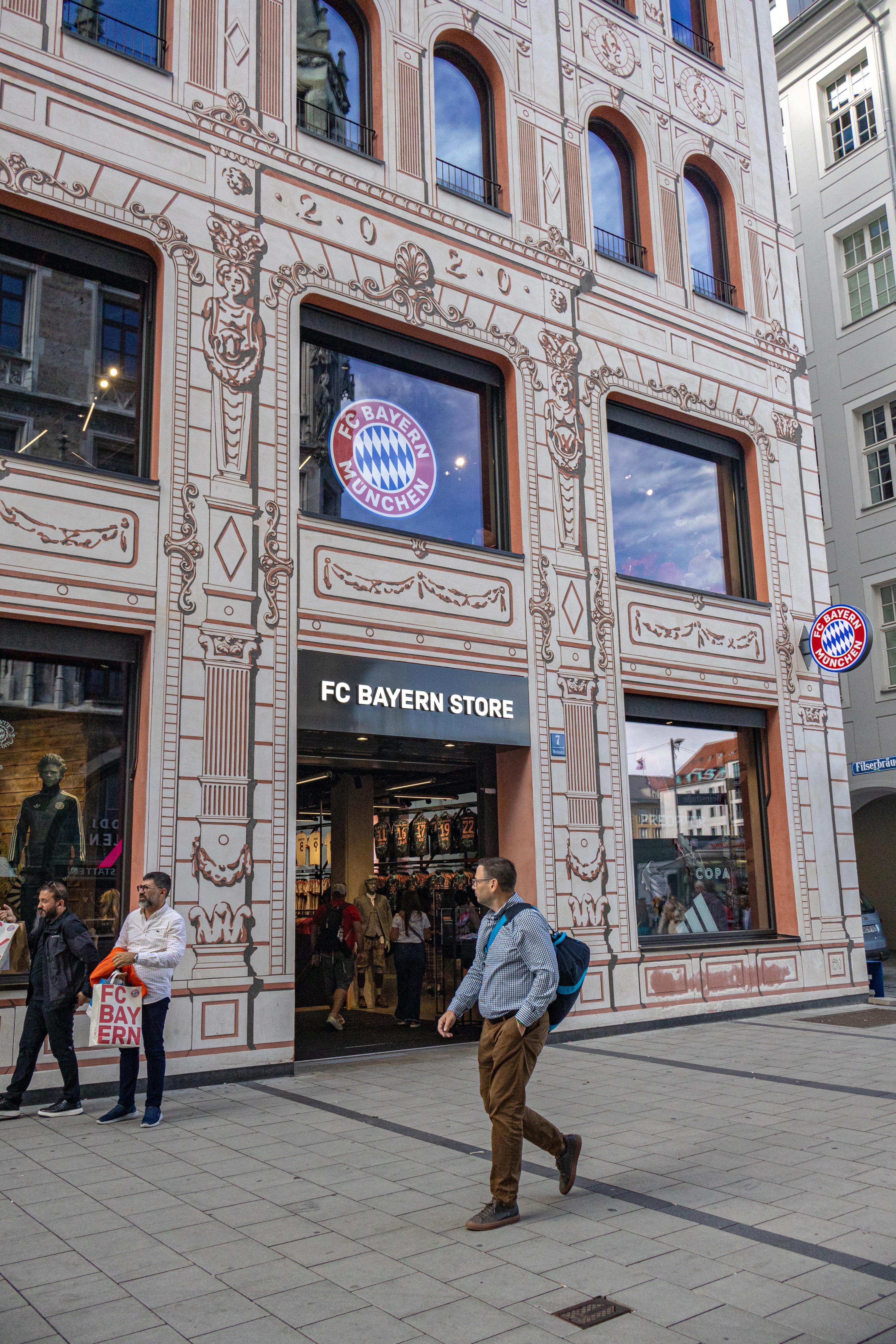 FC Bayern Store Front in Munich's Vibrant Streets · Free Stock Photo