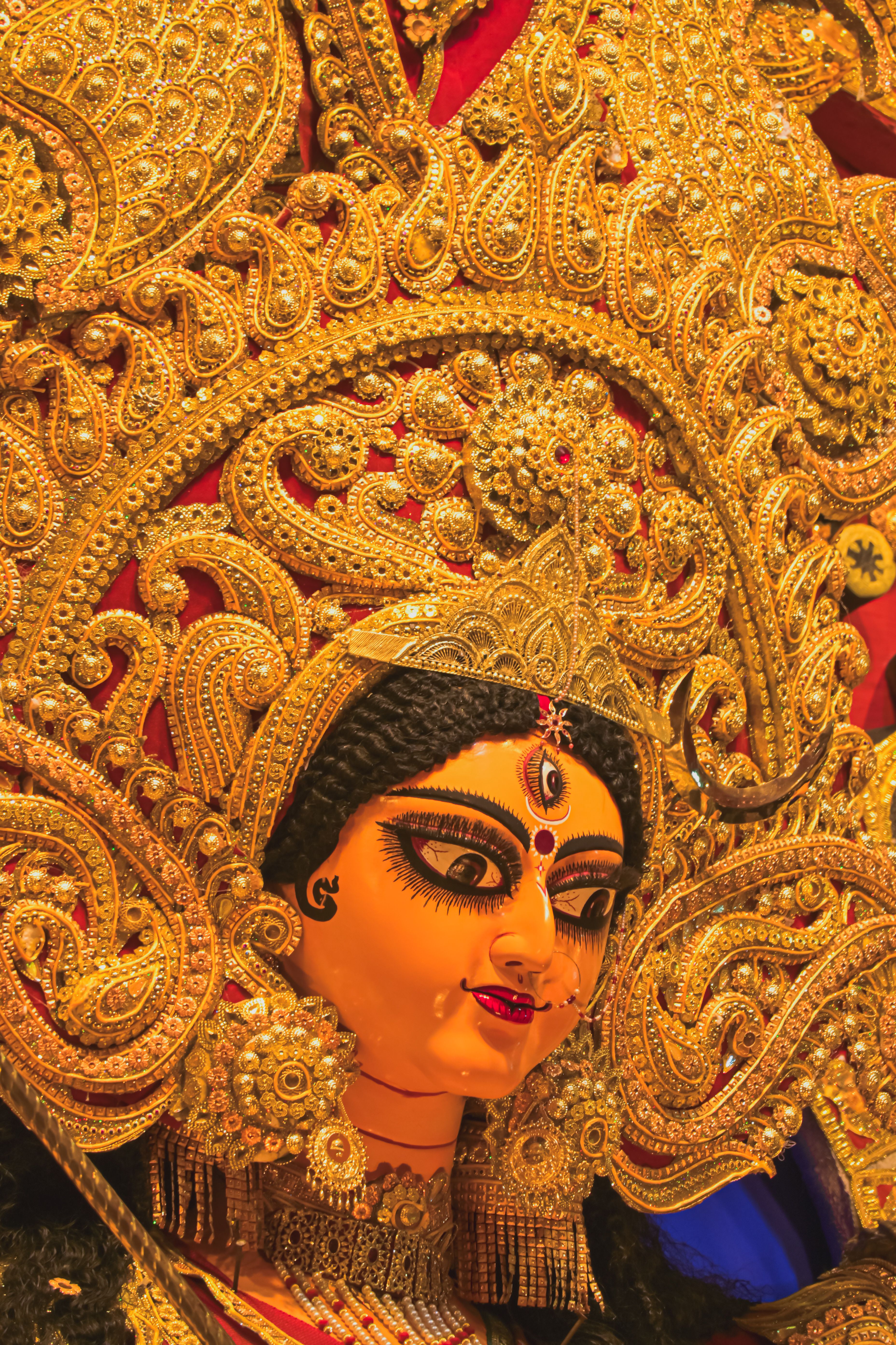 Intricate Durga Idol During Kolkata Festival · Free Stock Photo