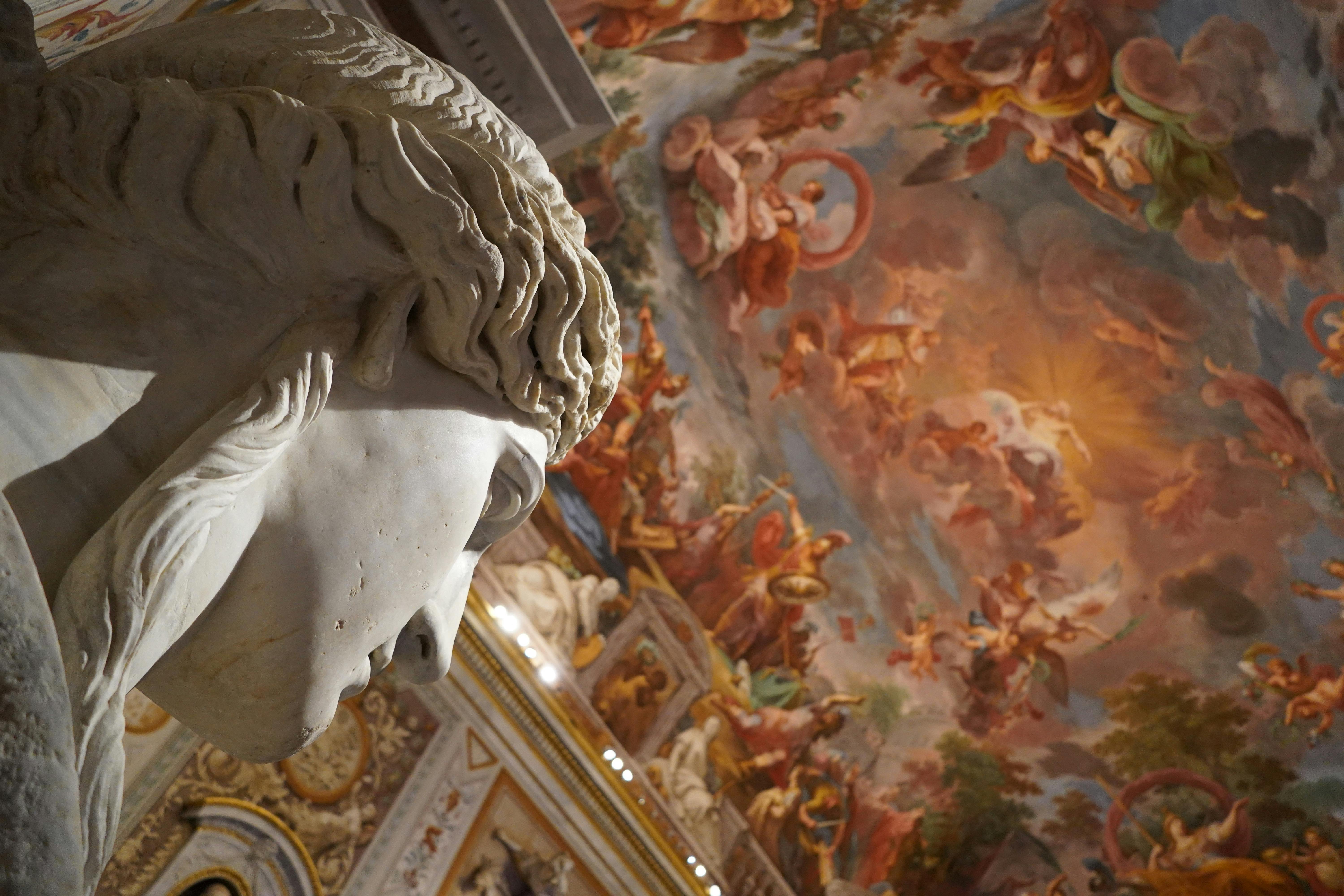 Renaissance Sculpture and Ceiling Art at Museum · Free Stock Photo