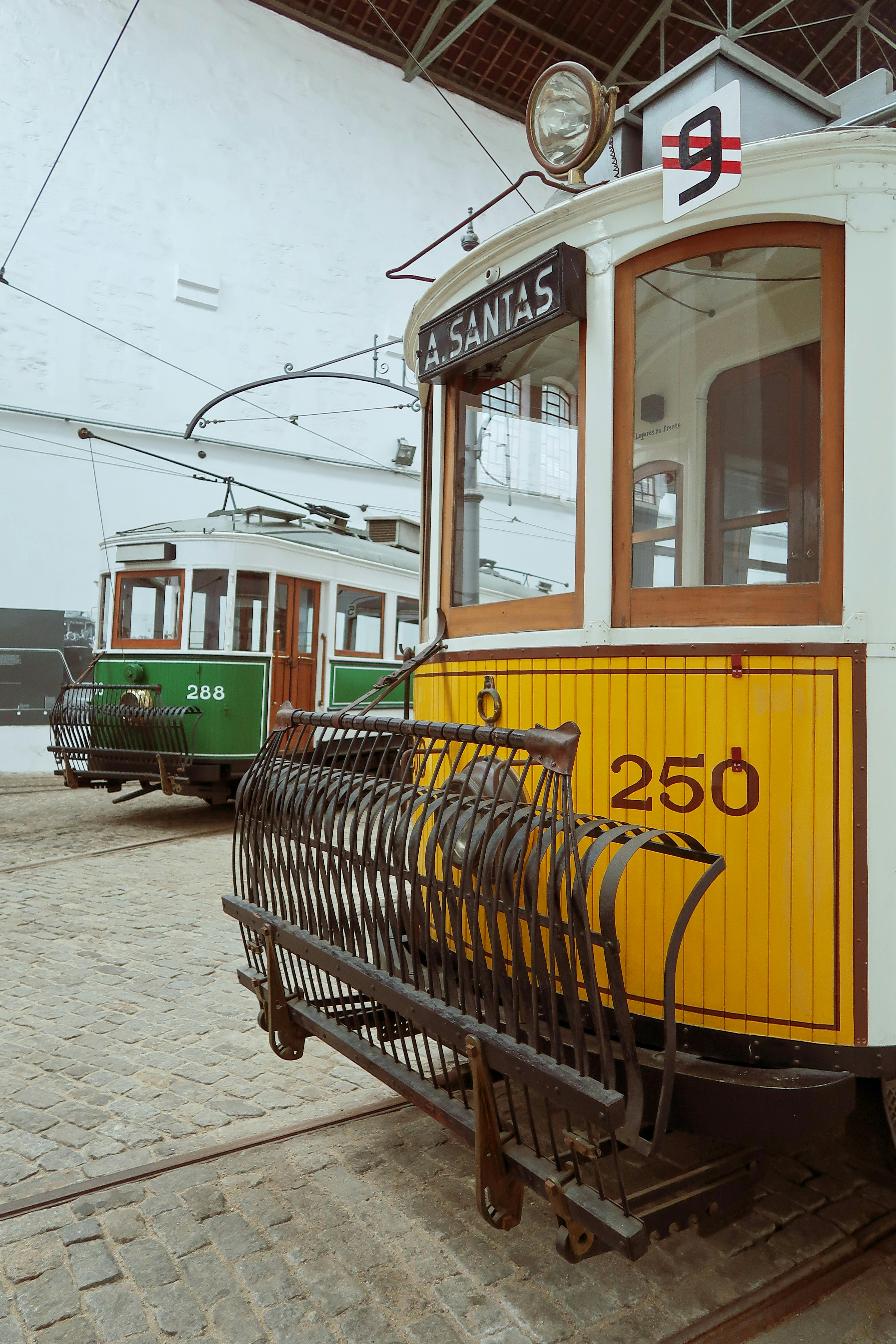 Vintage Trams in Lisbon Tram Museum · Free Stock Photo
