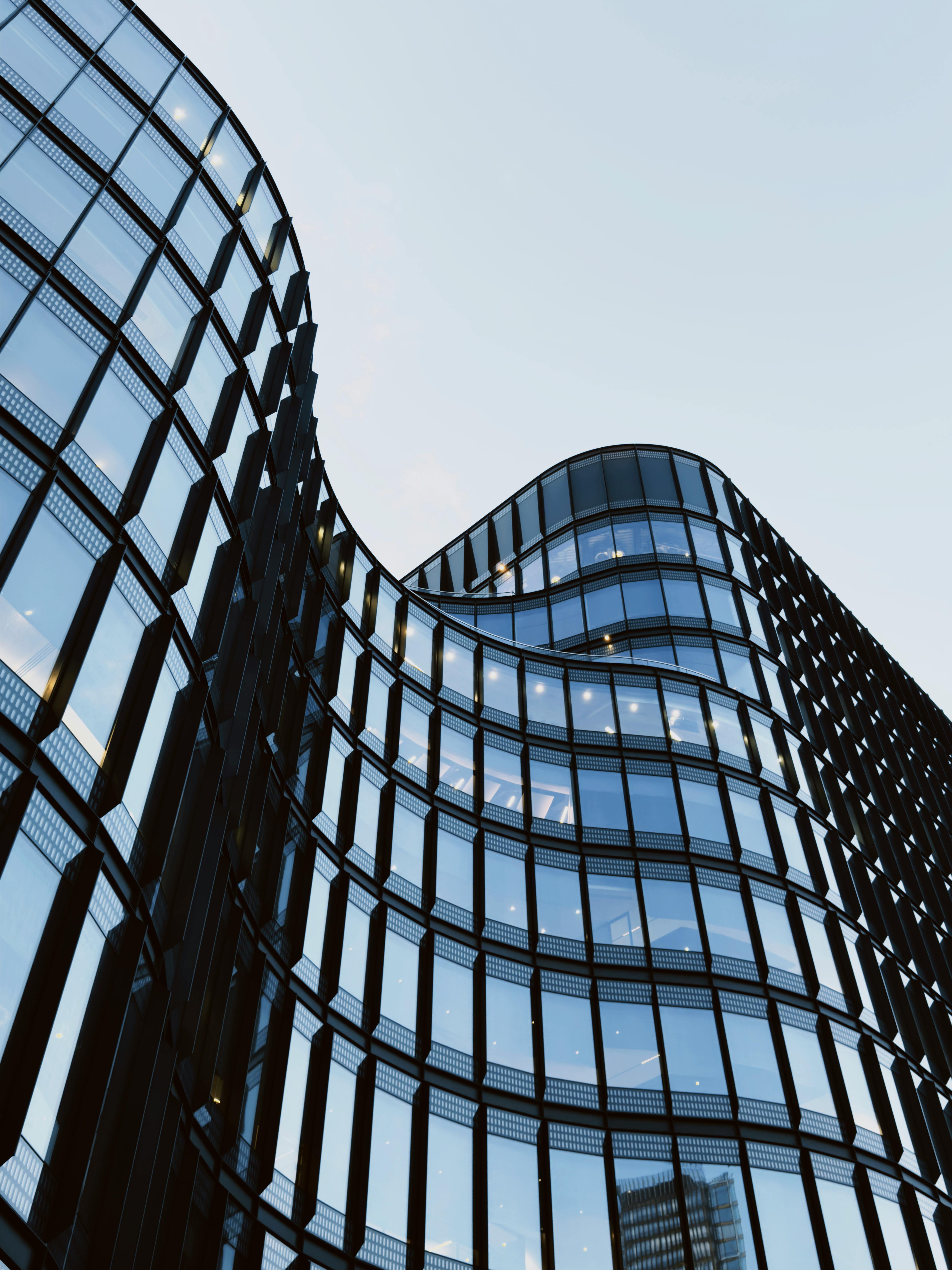 In Curved Glass Facade Buildings