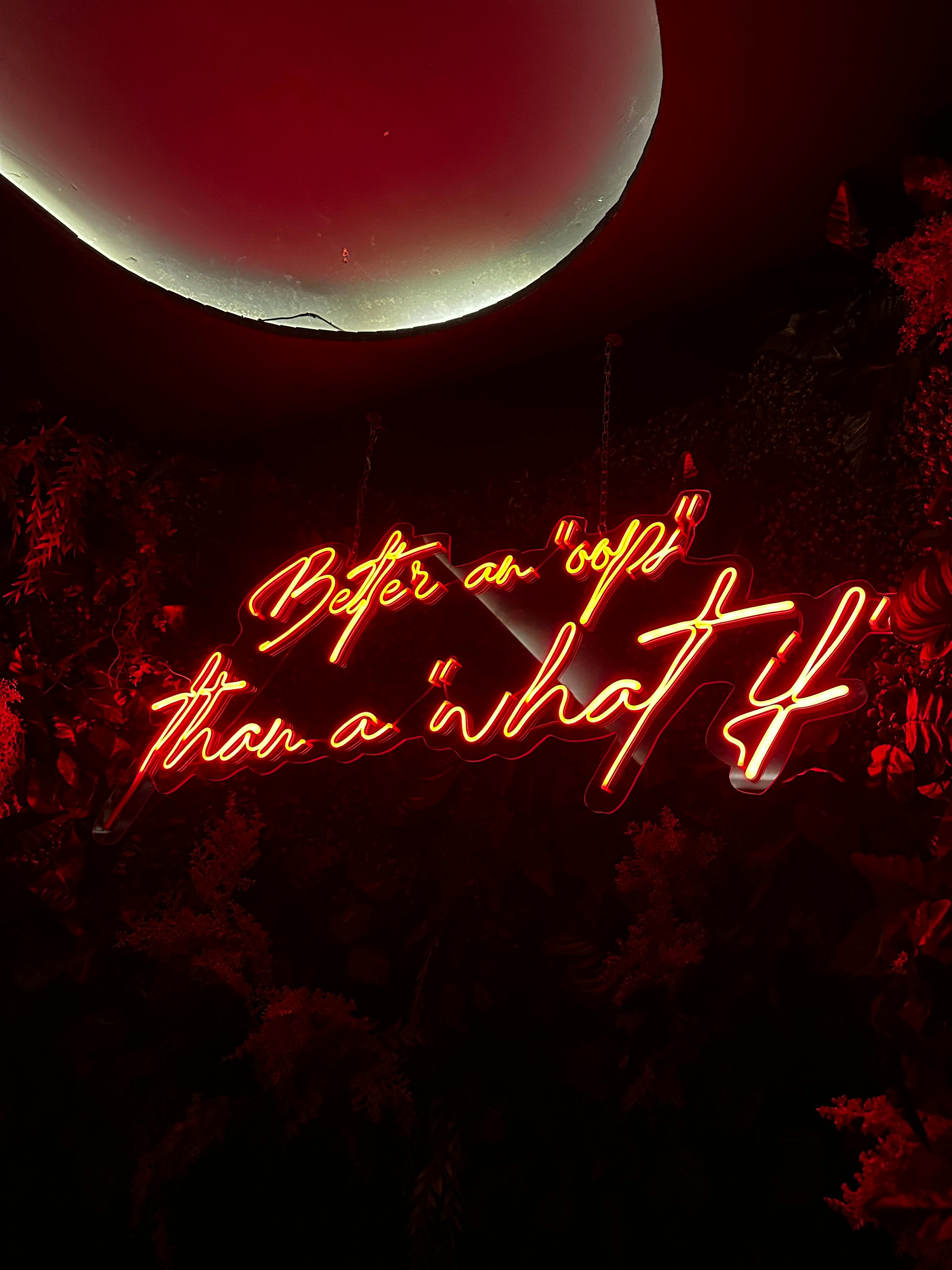 Inspirational Neon Sign in Moody Red Ambiance · Free Stock Photo