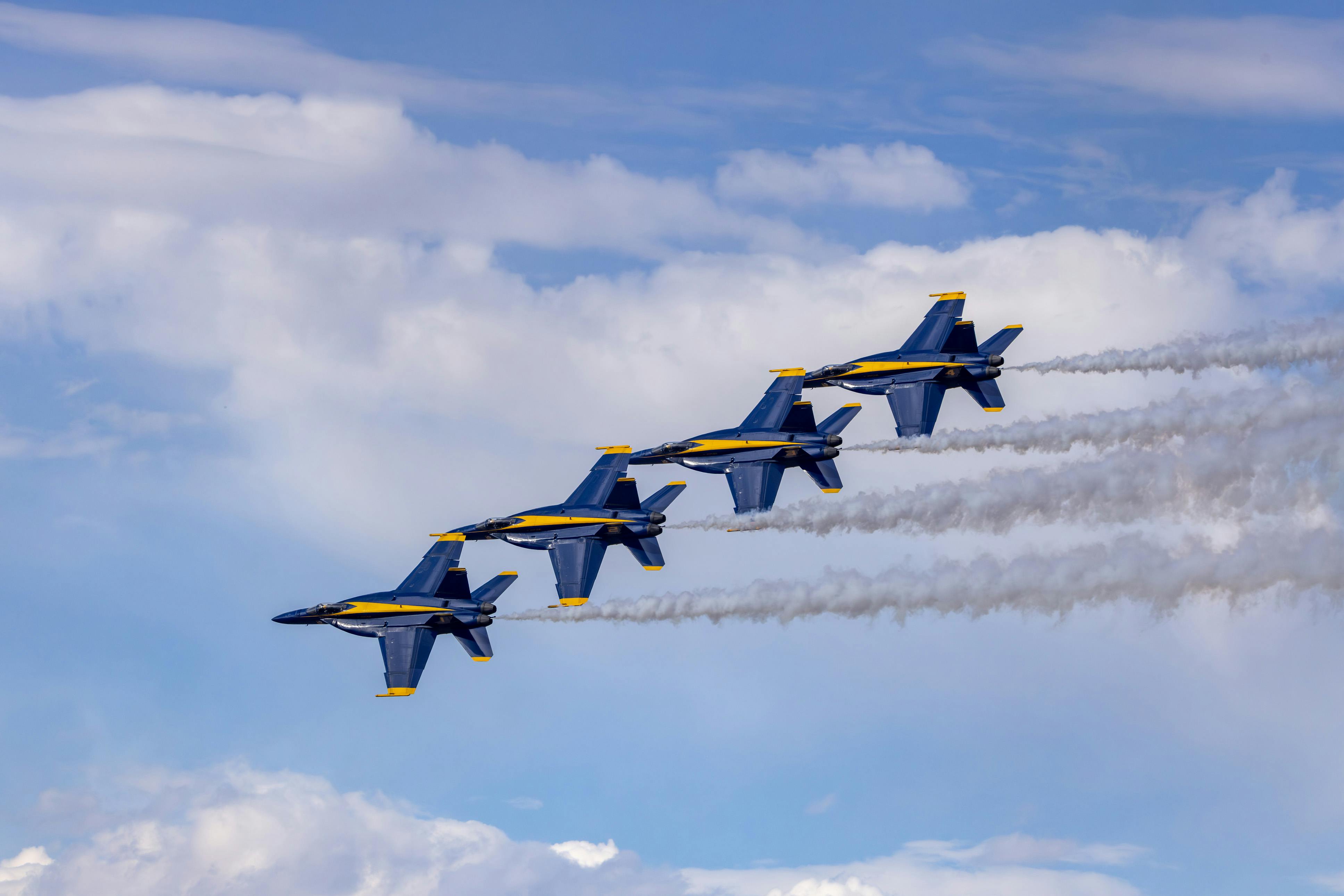 Blue Angels Aerobatic Formation in Clear Sky · Free Stock Photo