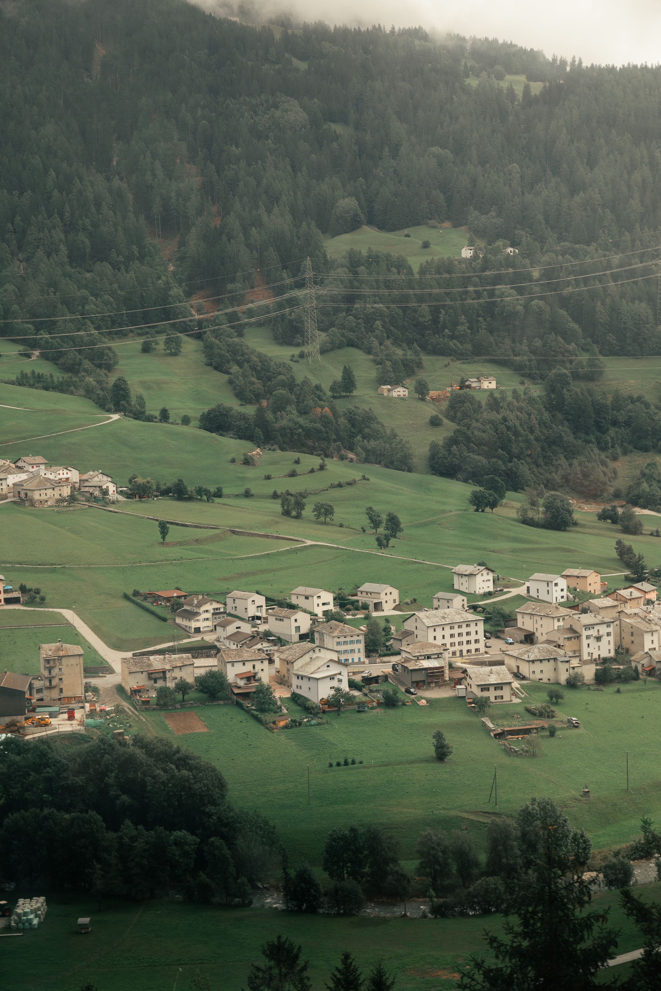 Aerial View of Saint Moritz Village in Summer · Free Stock Photo