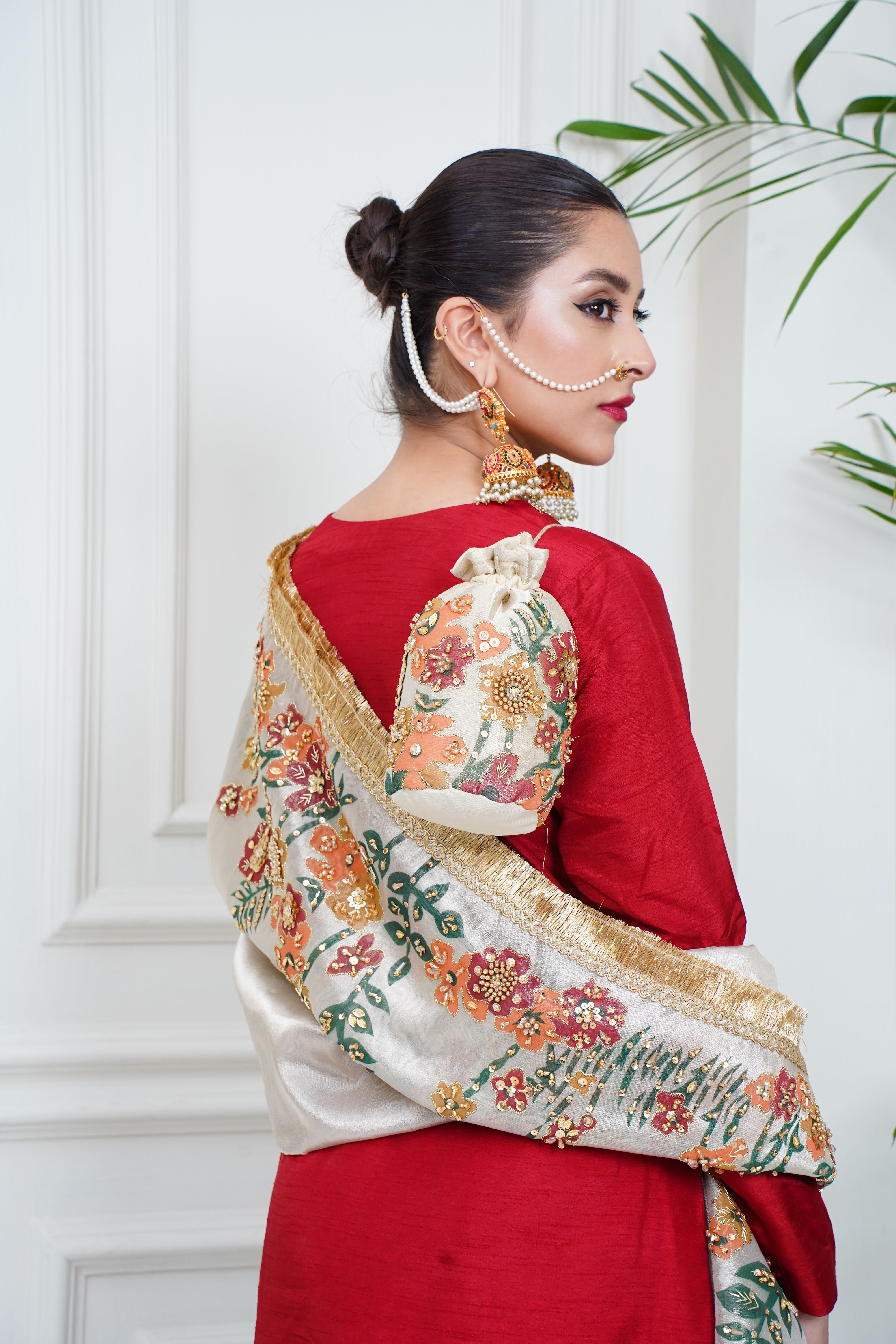 Elegant Bridal Portrait in Intricate Eastern Attire · Free Stock Photo