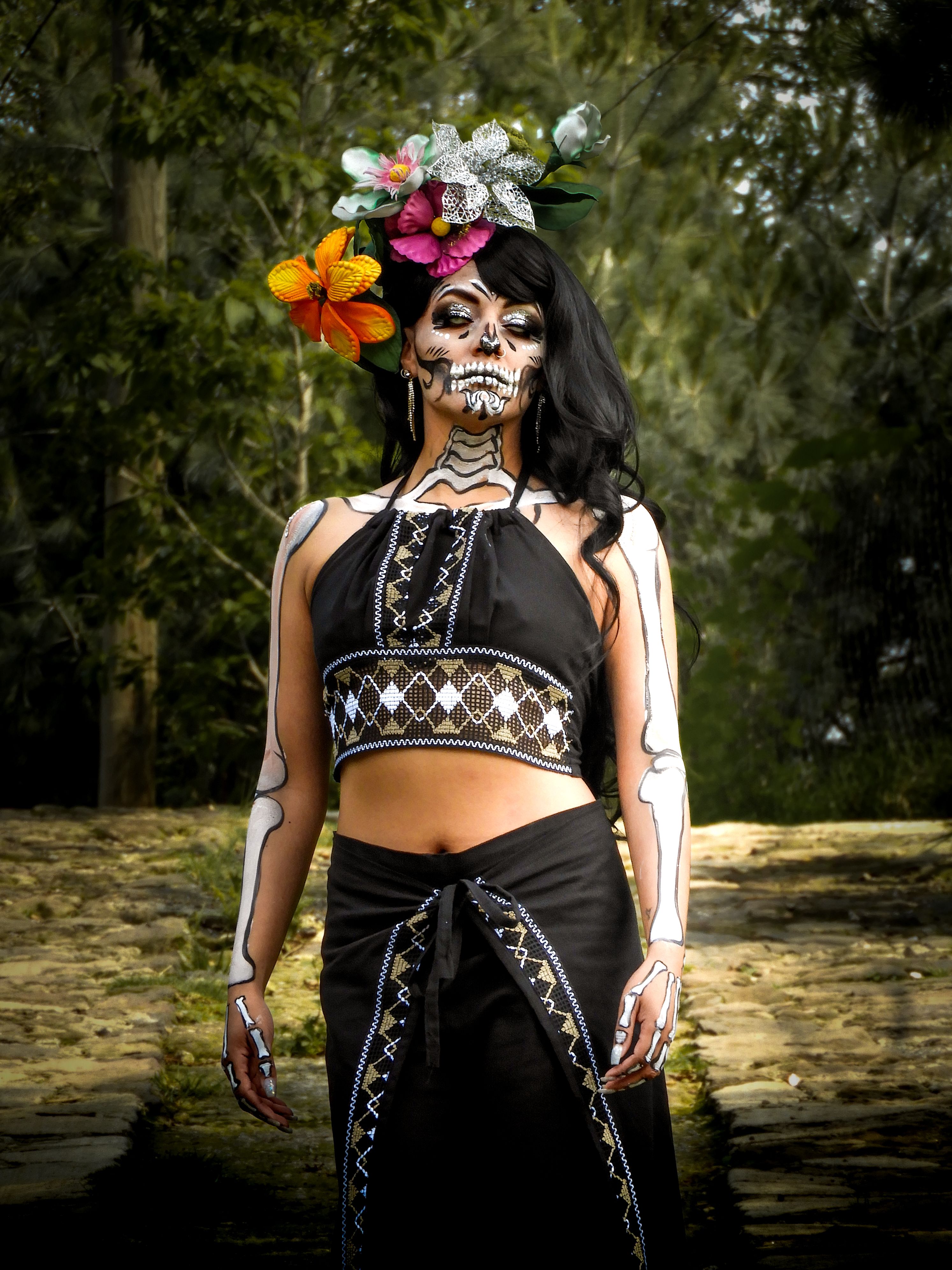 Colorful Catrina Costume for Day of the Dead Celebration · Free Stock Photo