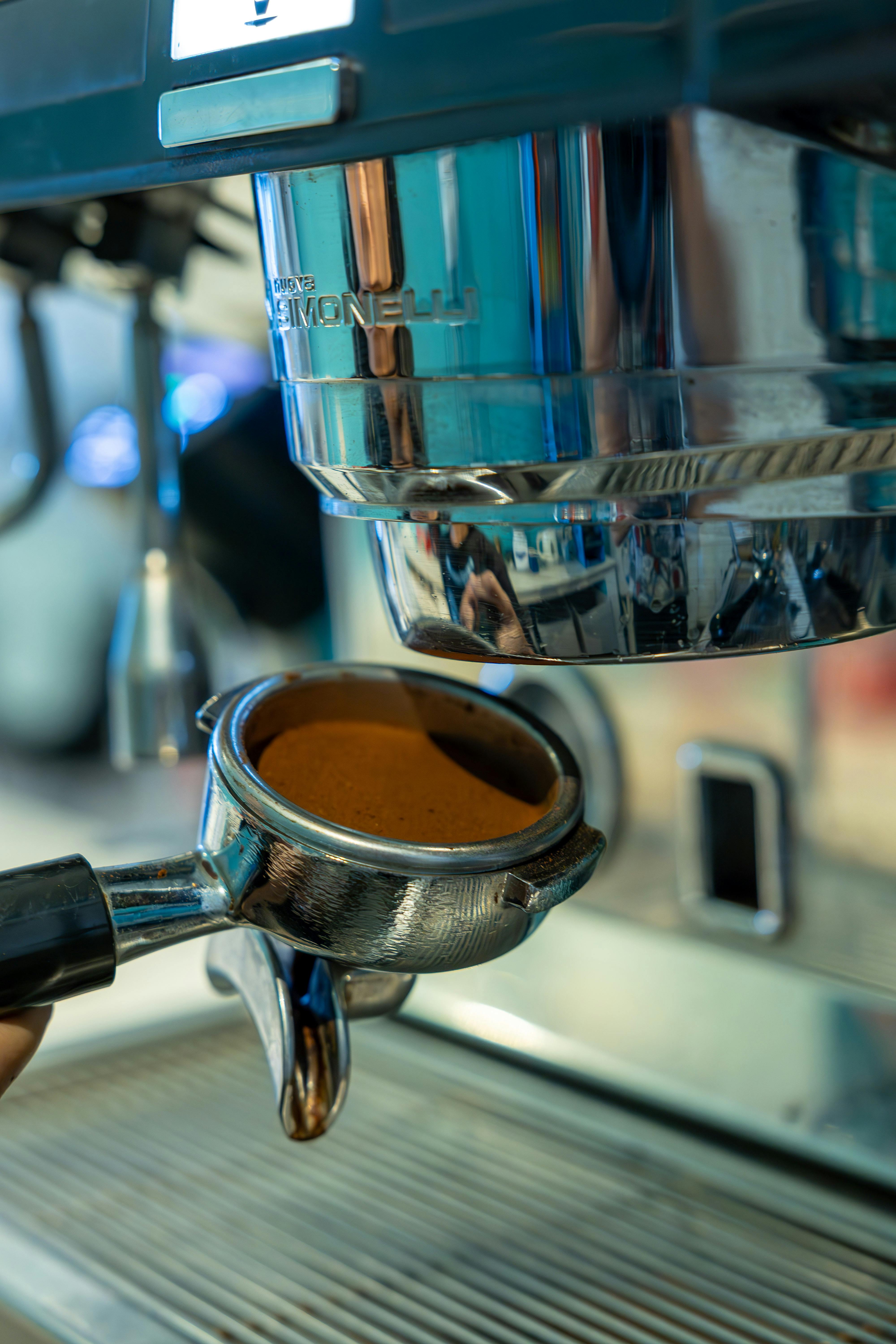 Close-Up of Portafilter in Espresso Machine · Free Stock Photo