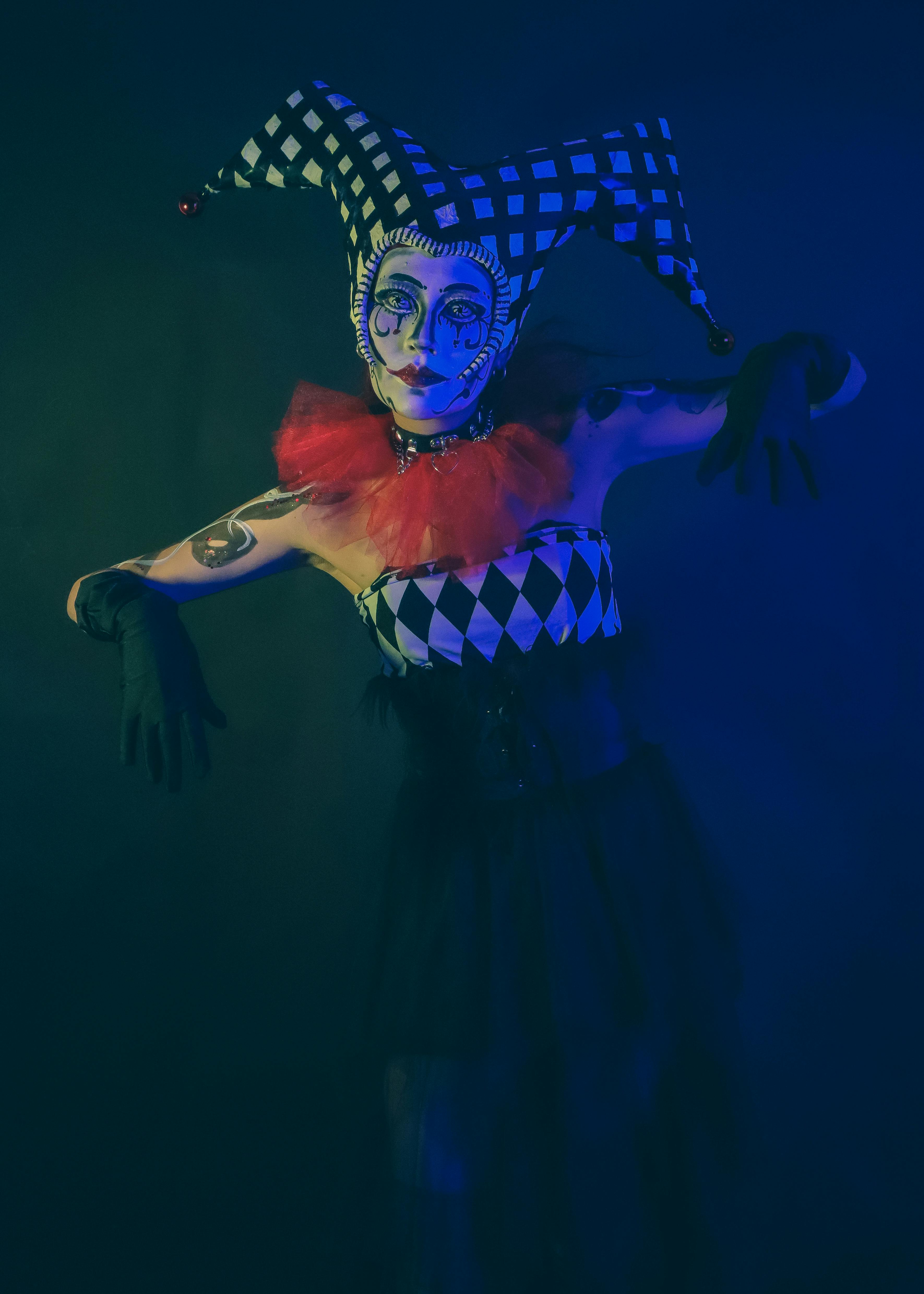 Colorful Jester in Halloween Costume · Free Stock Photo