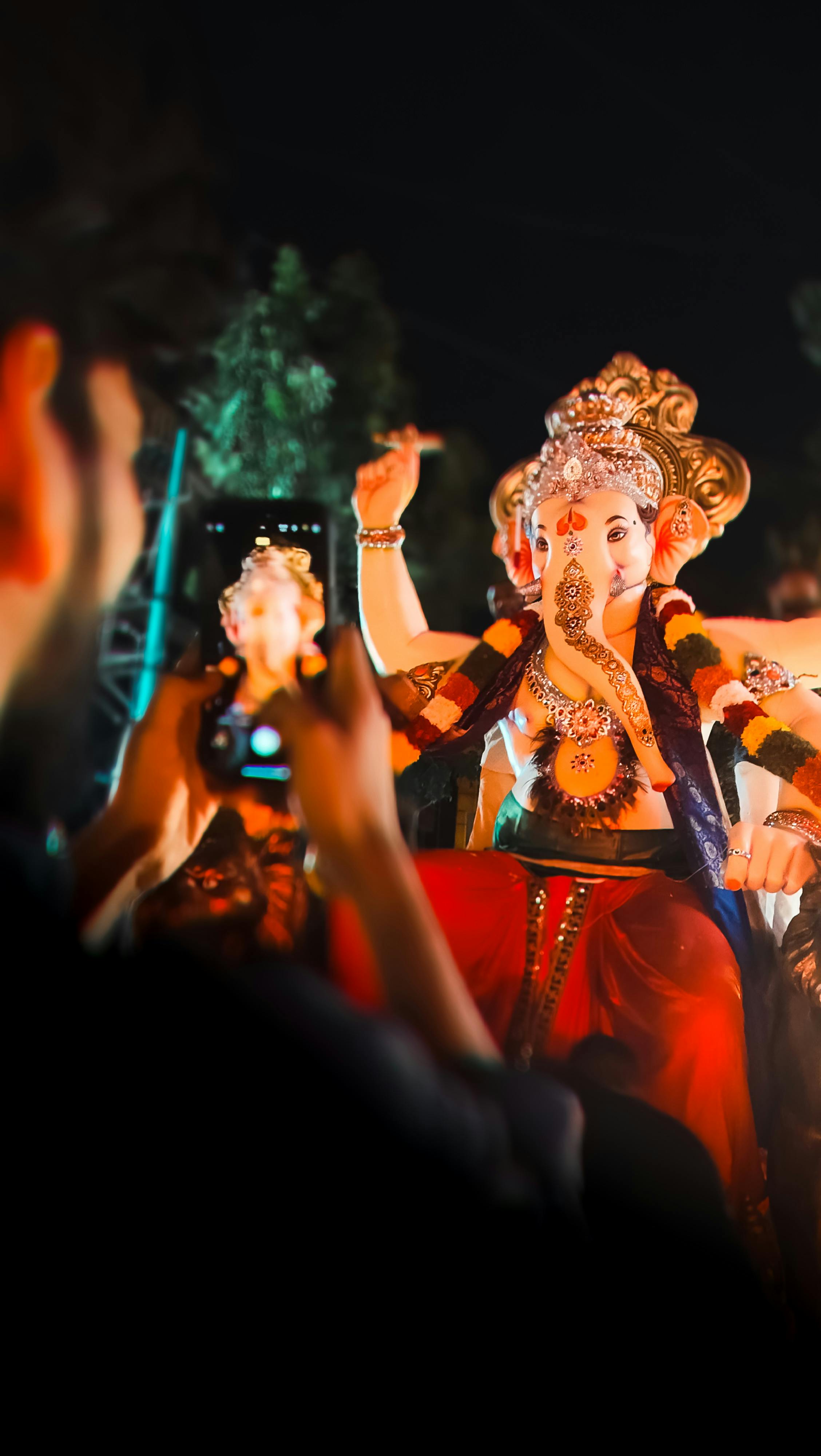 Night Celebration of Ganesh Chaturthi in Bengaluru · Free Stock Photo