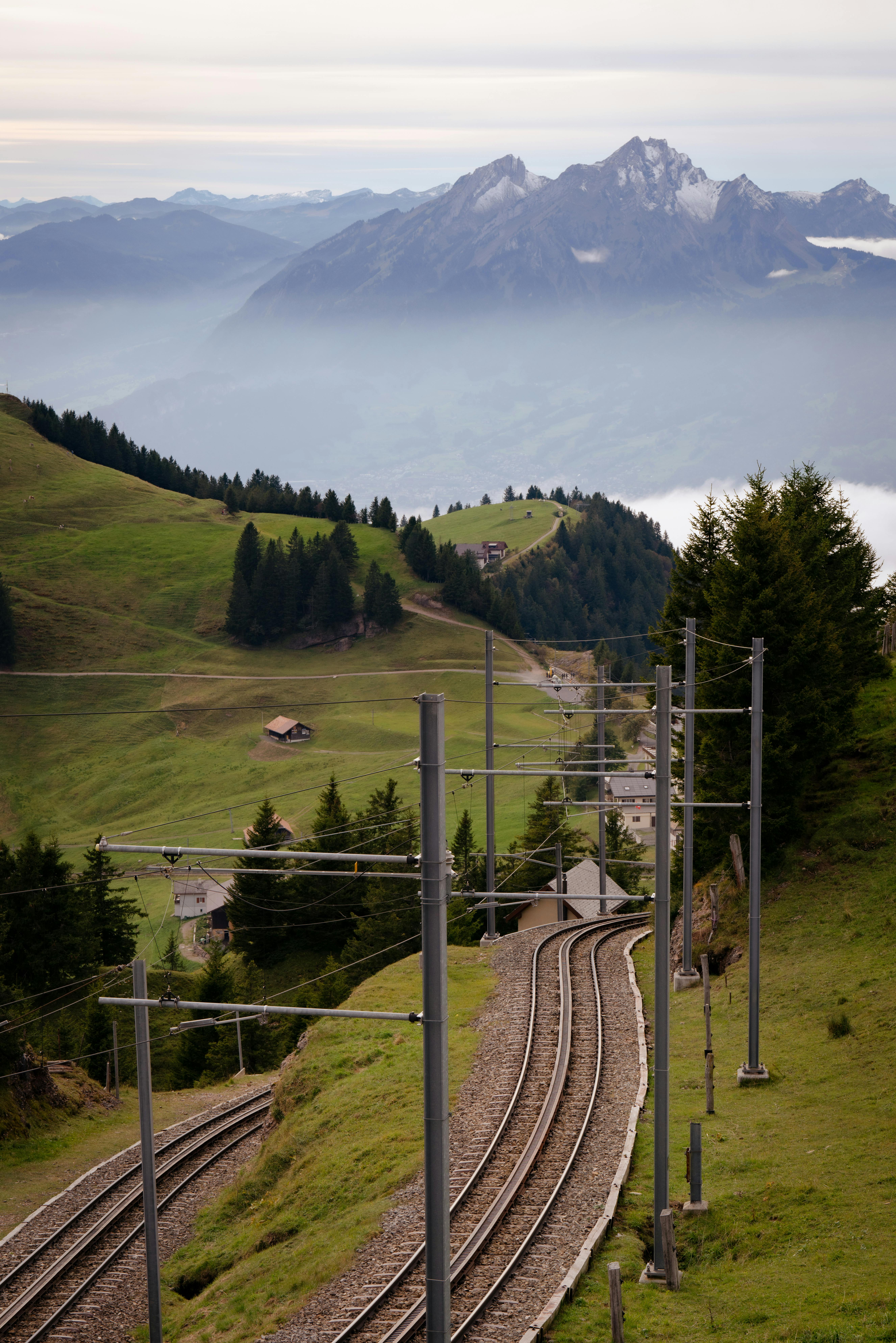 Scenic Mountain Train Tracks in the Alps · Free Stock Photo